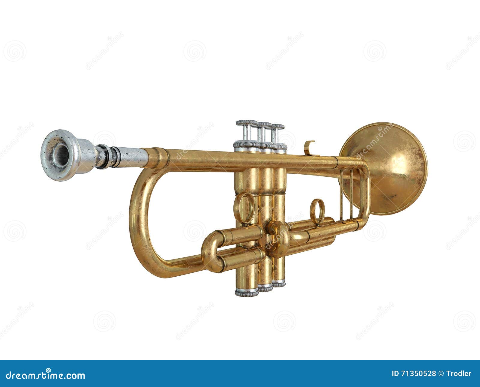 Trompette D'isolement Sur Le Rendu 3D Blanc Photo stock - Image du ...