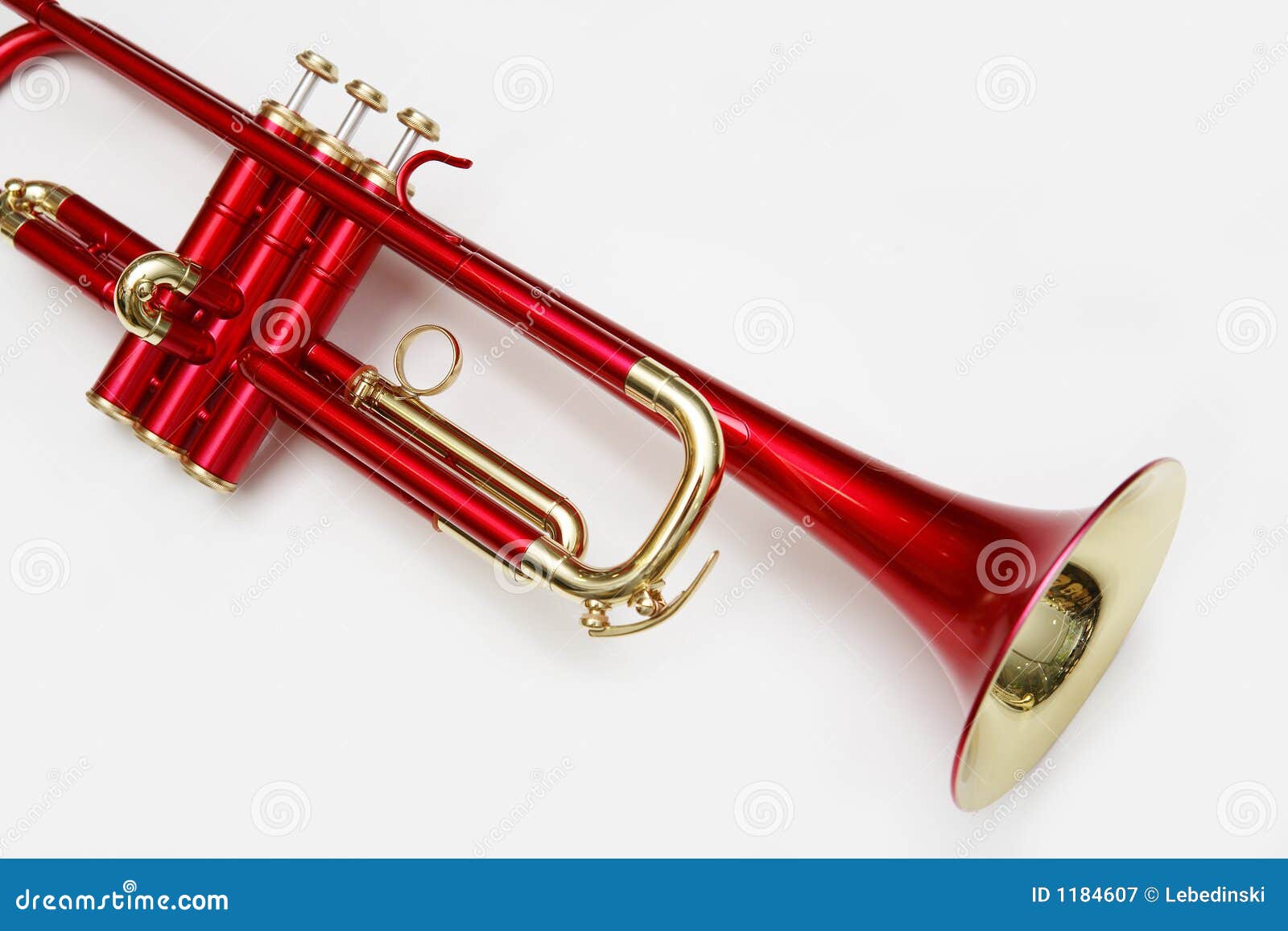 Trompette rouge image stock. Image du embouchure, noir - 1184607