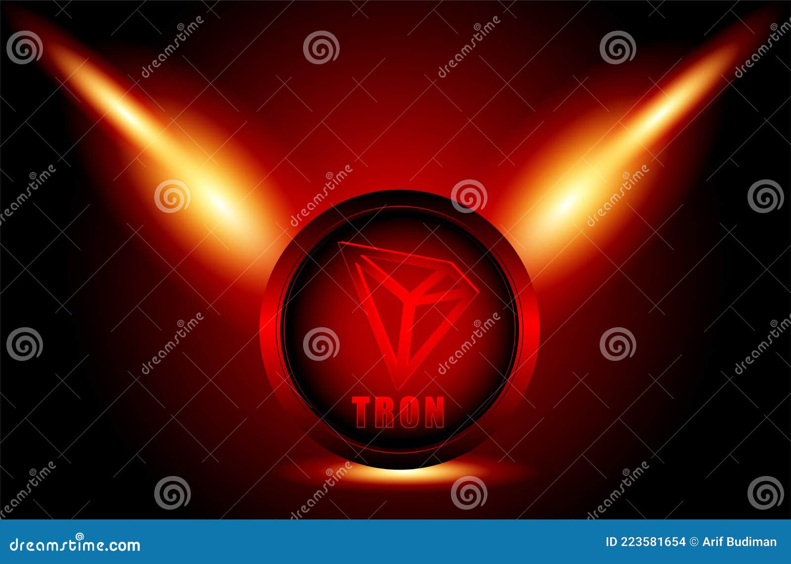 Tron TRX Banner. TRX Coin Cryptocurrency Concept Banner Background ...