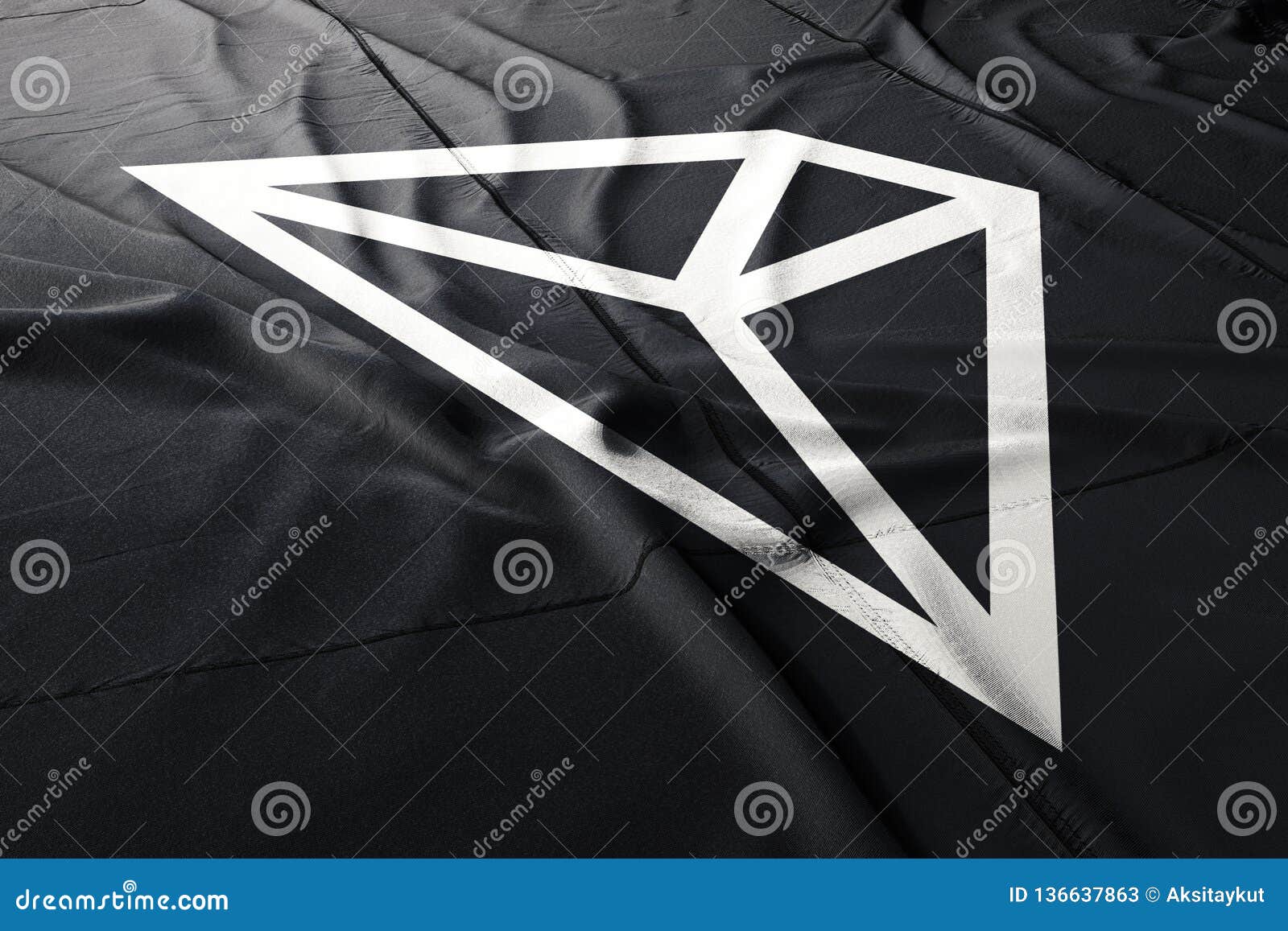 Tron TRX Cryptocurrency 3d Render Flag Stock Illustration ...