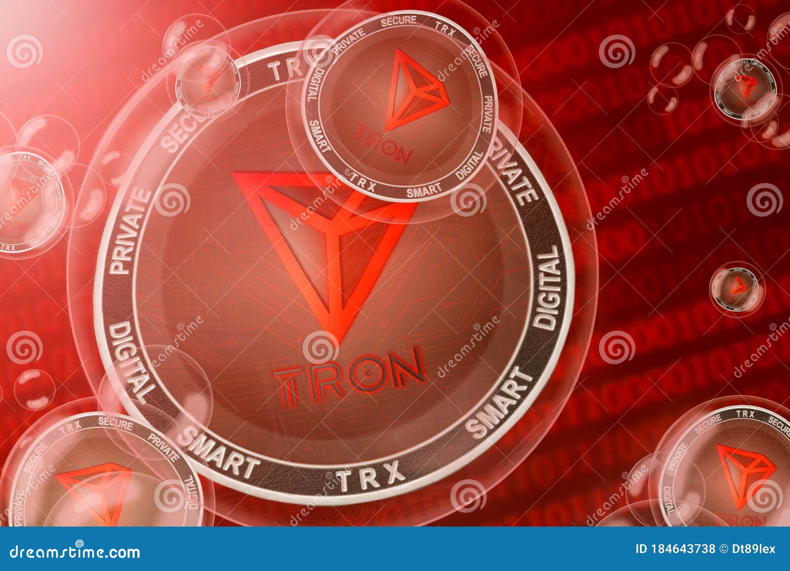 TRON Crash, Bubble. TRON TRX Cryptocurrency Coins in a Bubbles on the ...