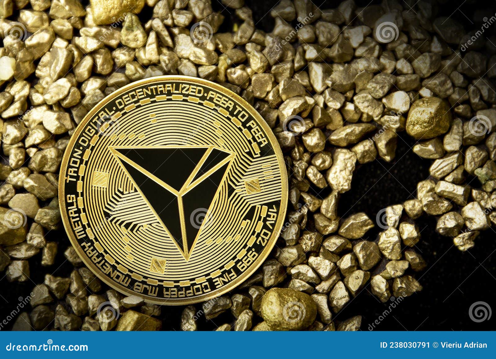Tron Cryptocurrency Isolated , Gold Coin Future Coin Stock Image ...