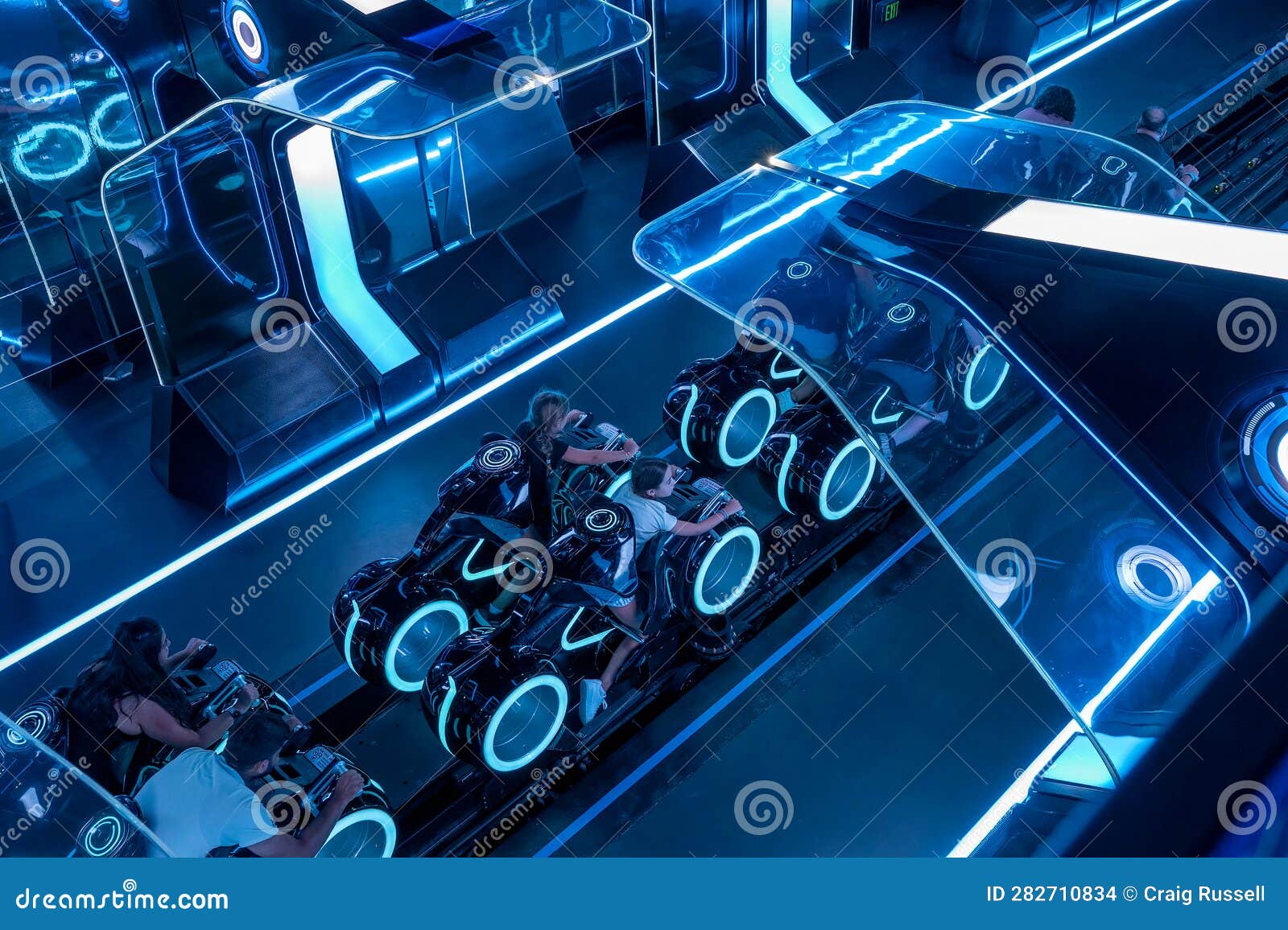 Tron Lightcycle Rollercoaster Launch Area Editorial Stock Image - Image ...