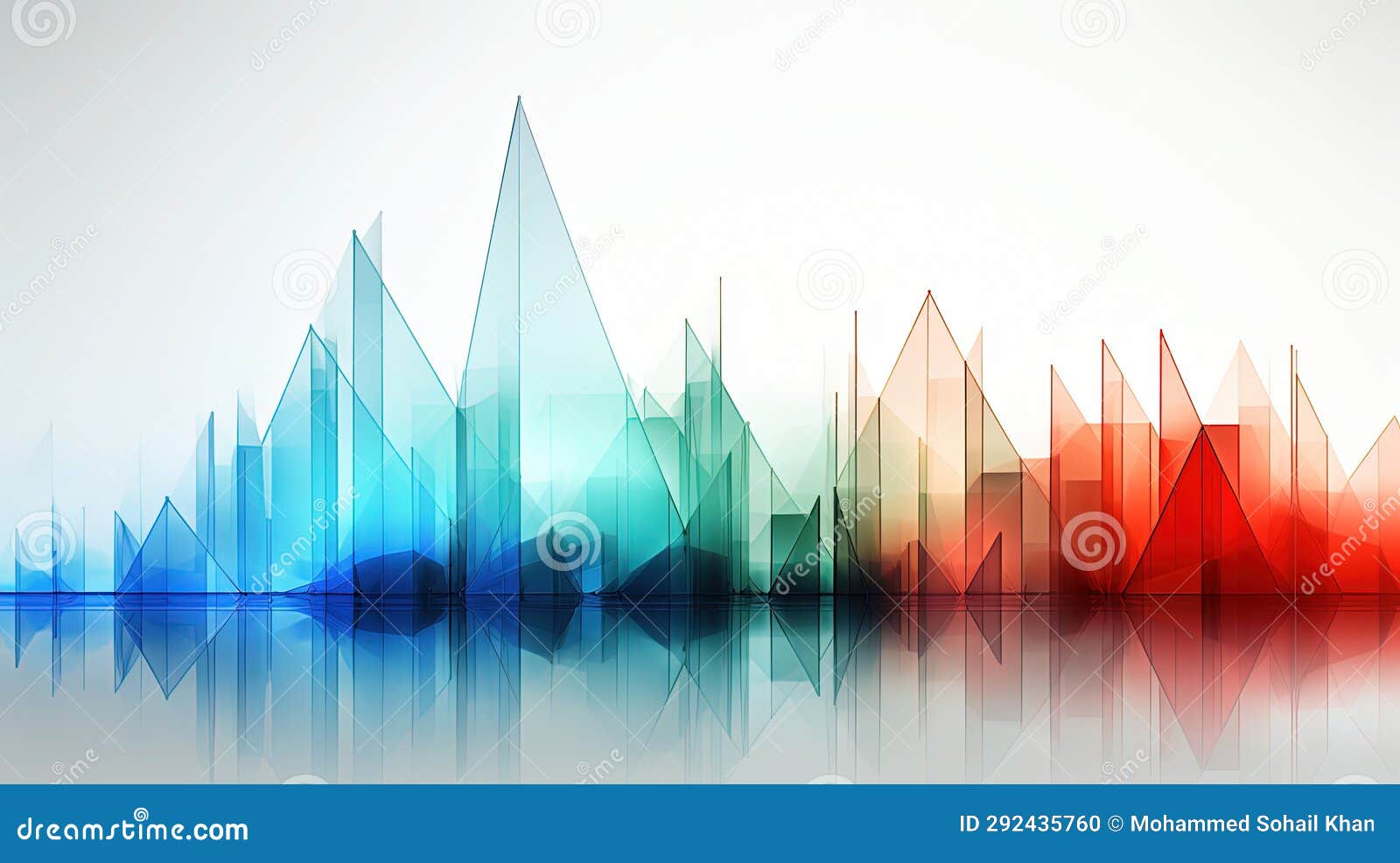 Tron Style Chromatogram with Triangular Peaks Blue Red and Green on a ...
