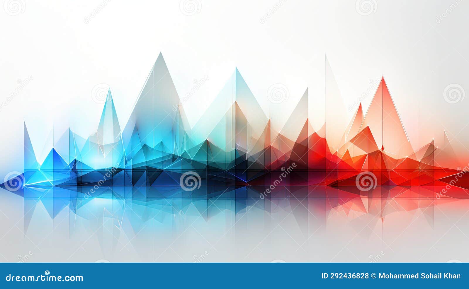 Tron Style Chromatogram with Triangular Peaks Blue Red and Green on a ...