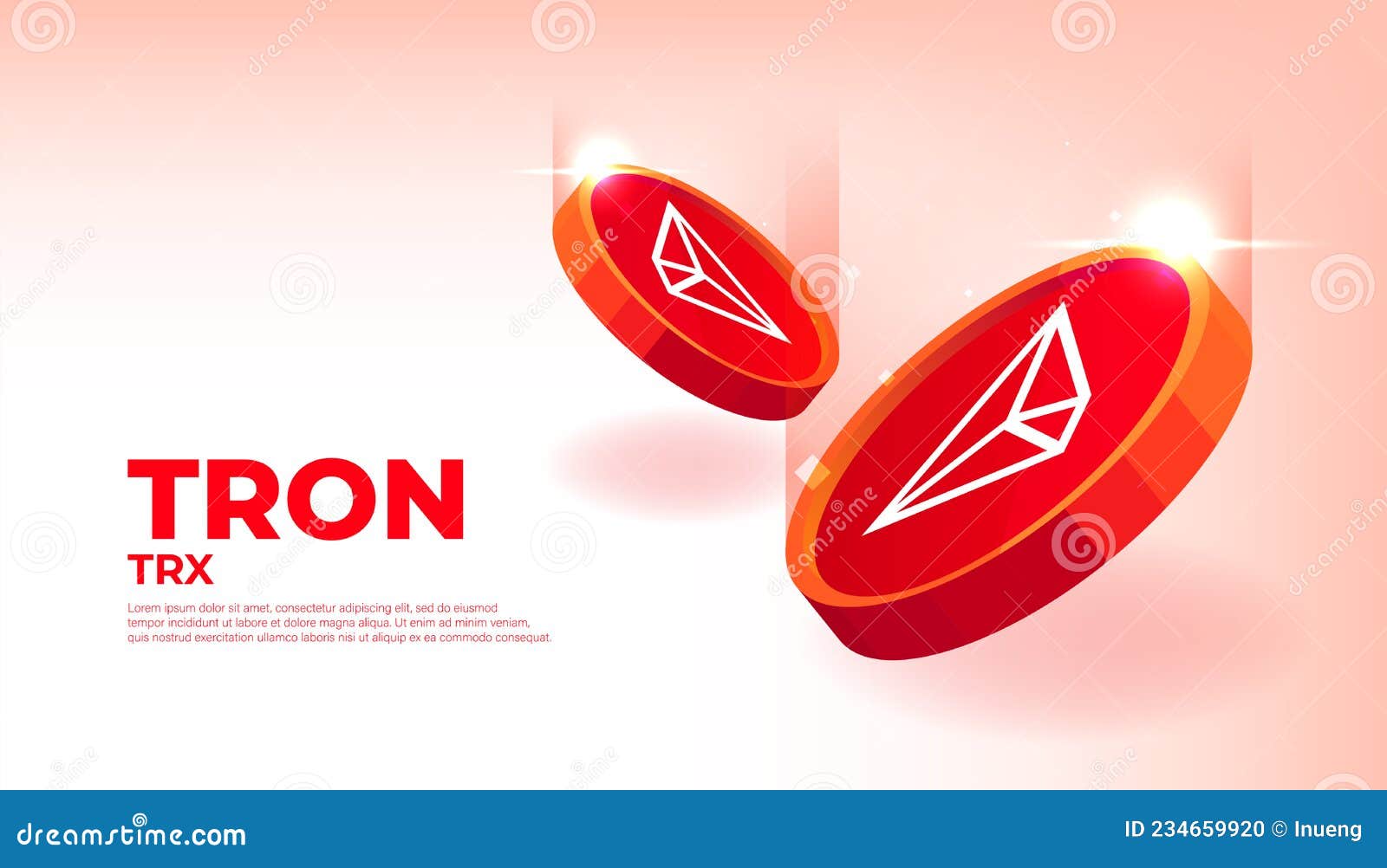 Tron TRX Banner. TRX Coin Cryptocurrency Concept Banner Background ...