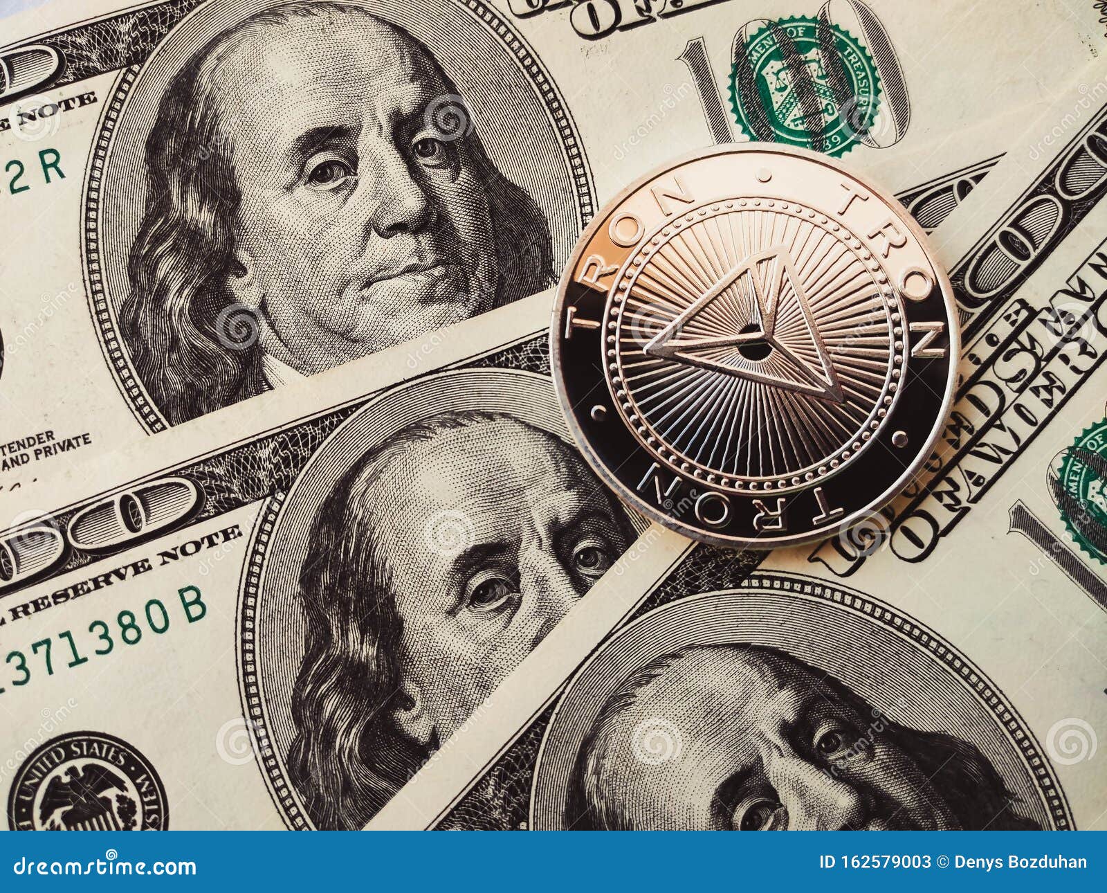 Tron TRX Physical Coin in US Dollars. Stock Image - Image of golden ...