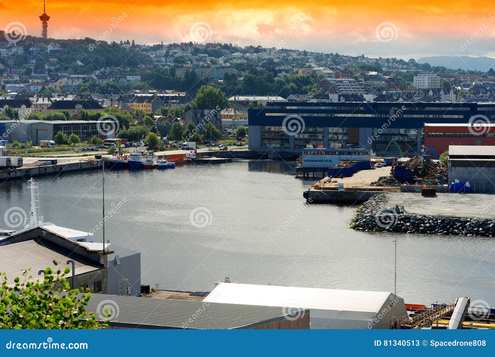 Trondheim City Port Background Stock Image - Image of street ...