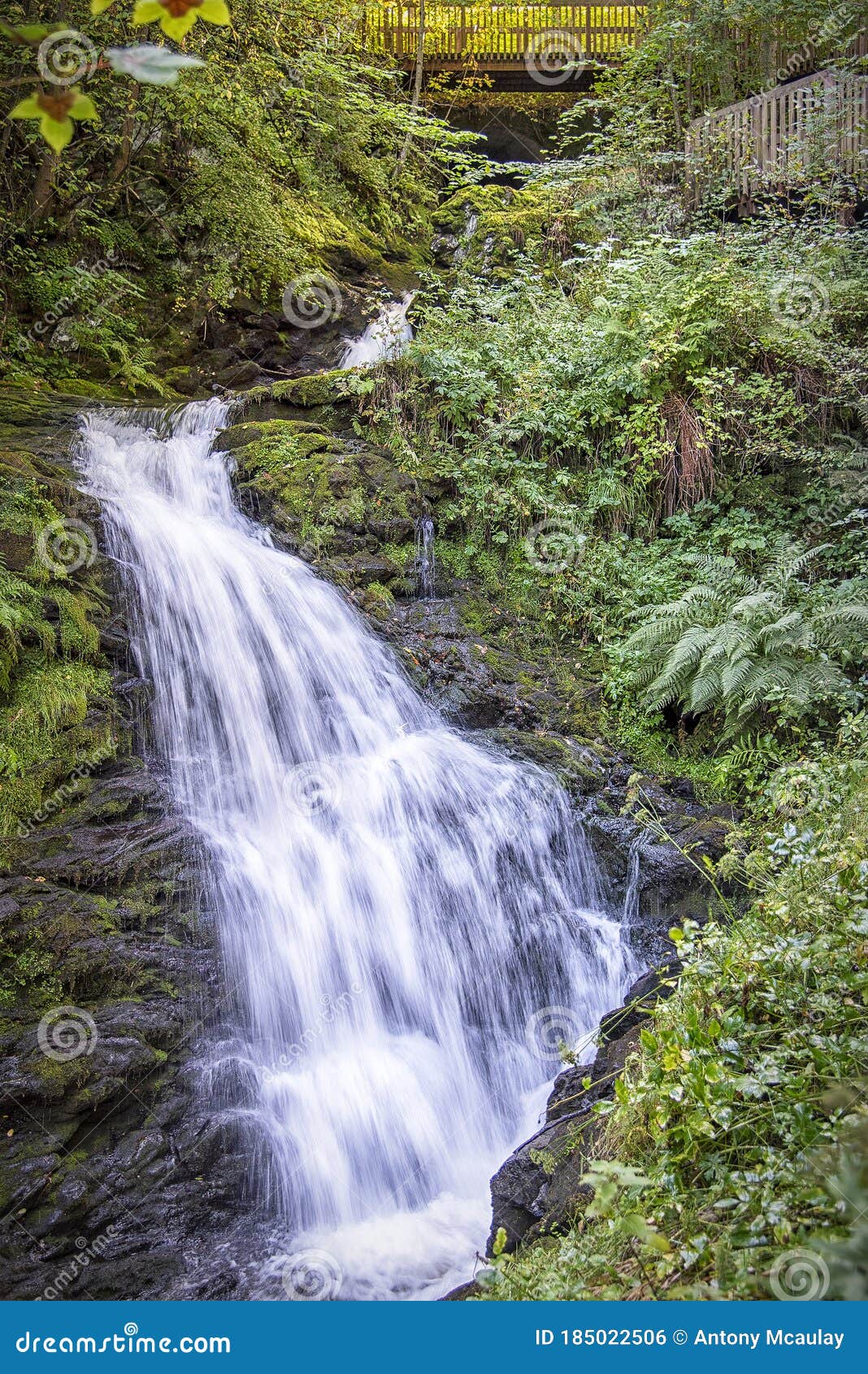 Trondheim Ilabekken Tall Waterfall Stock Photo - Image of background ...