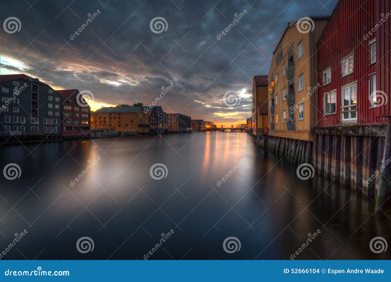 Trondheim River (Nidelva) stock photo. Image of river - 52666104