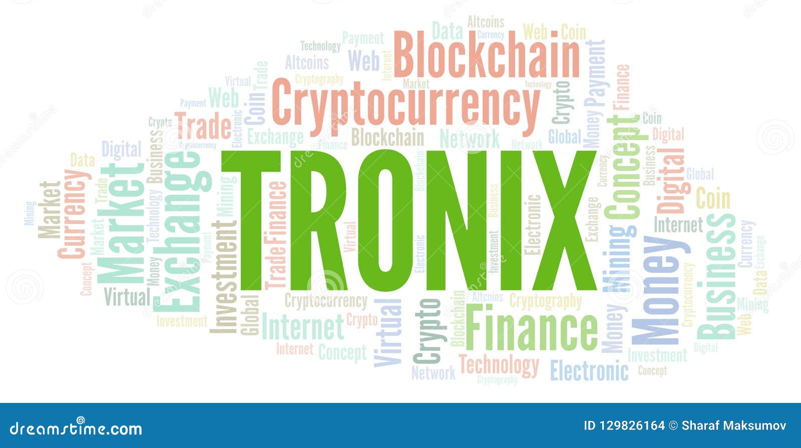 Tronix Cryptocurrency Coin Word Cloud. Stock Illustration ...