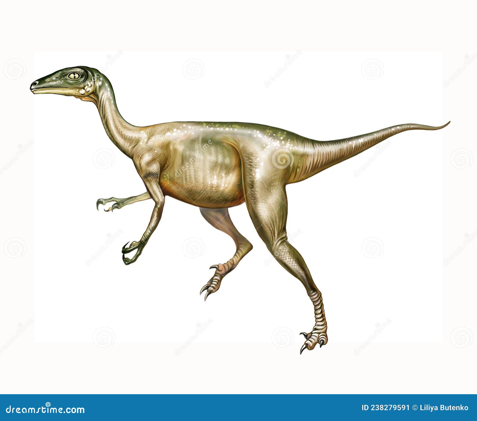 Dinosaur Troodon Cartoon Vector Illustration Monochrome | CartoonDealer ...