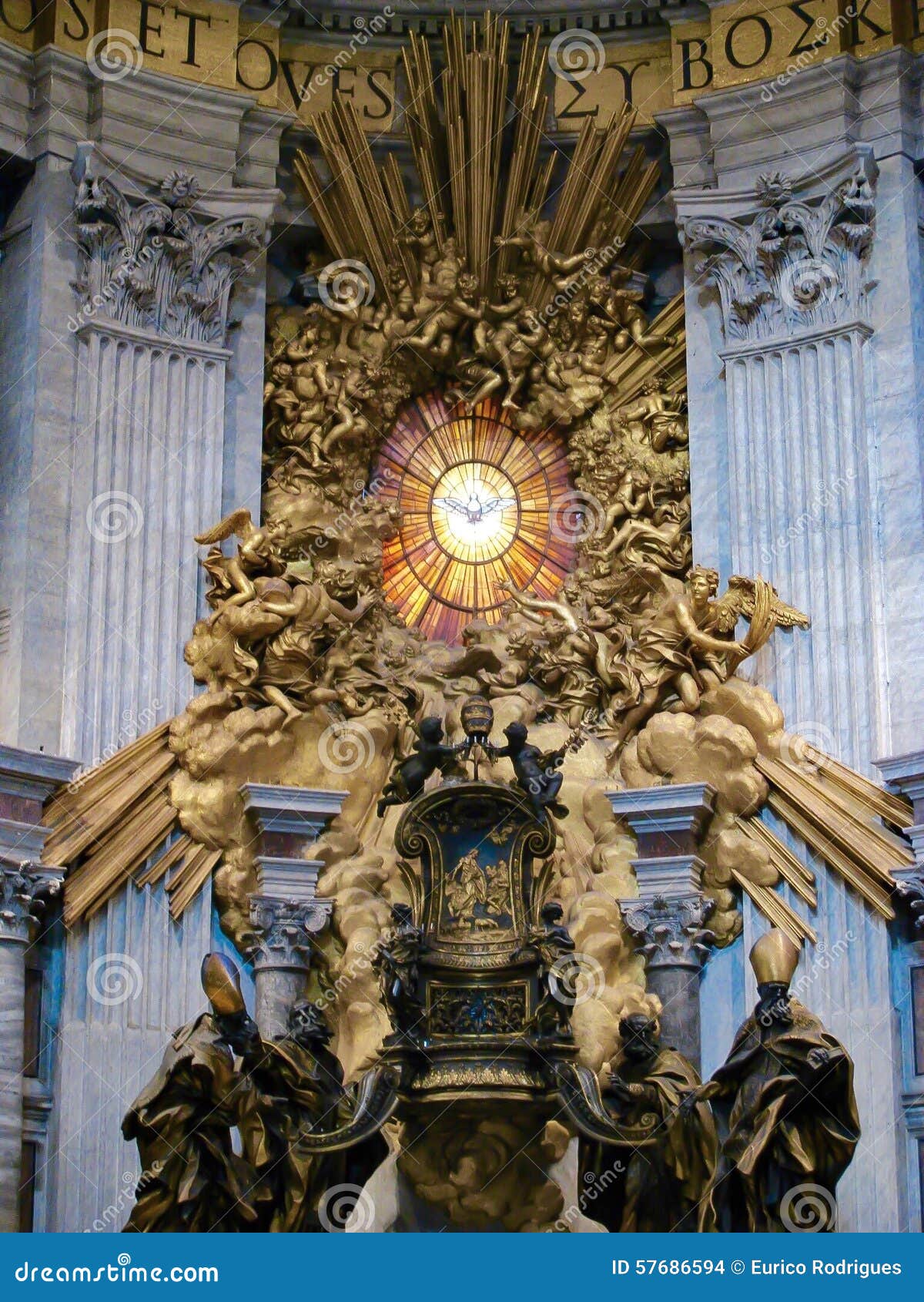 Troon Van St Peter, St Peter Basiliek, Rome, Italië Stock Foto - Image ...