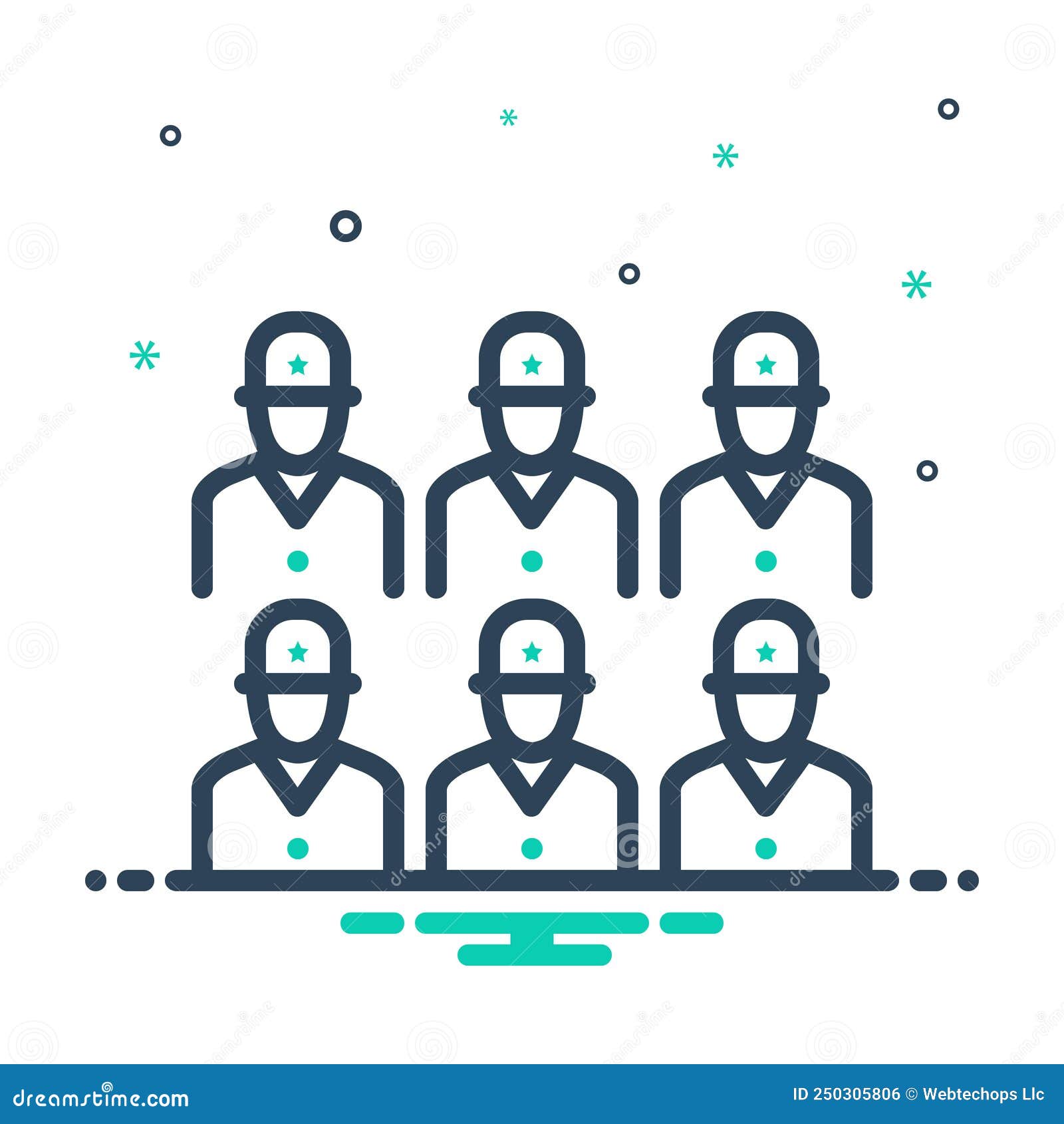 Mix Icon for Troop, Soldiers and Army Stock Illustration - Illustration ...