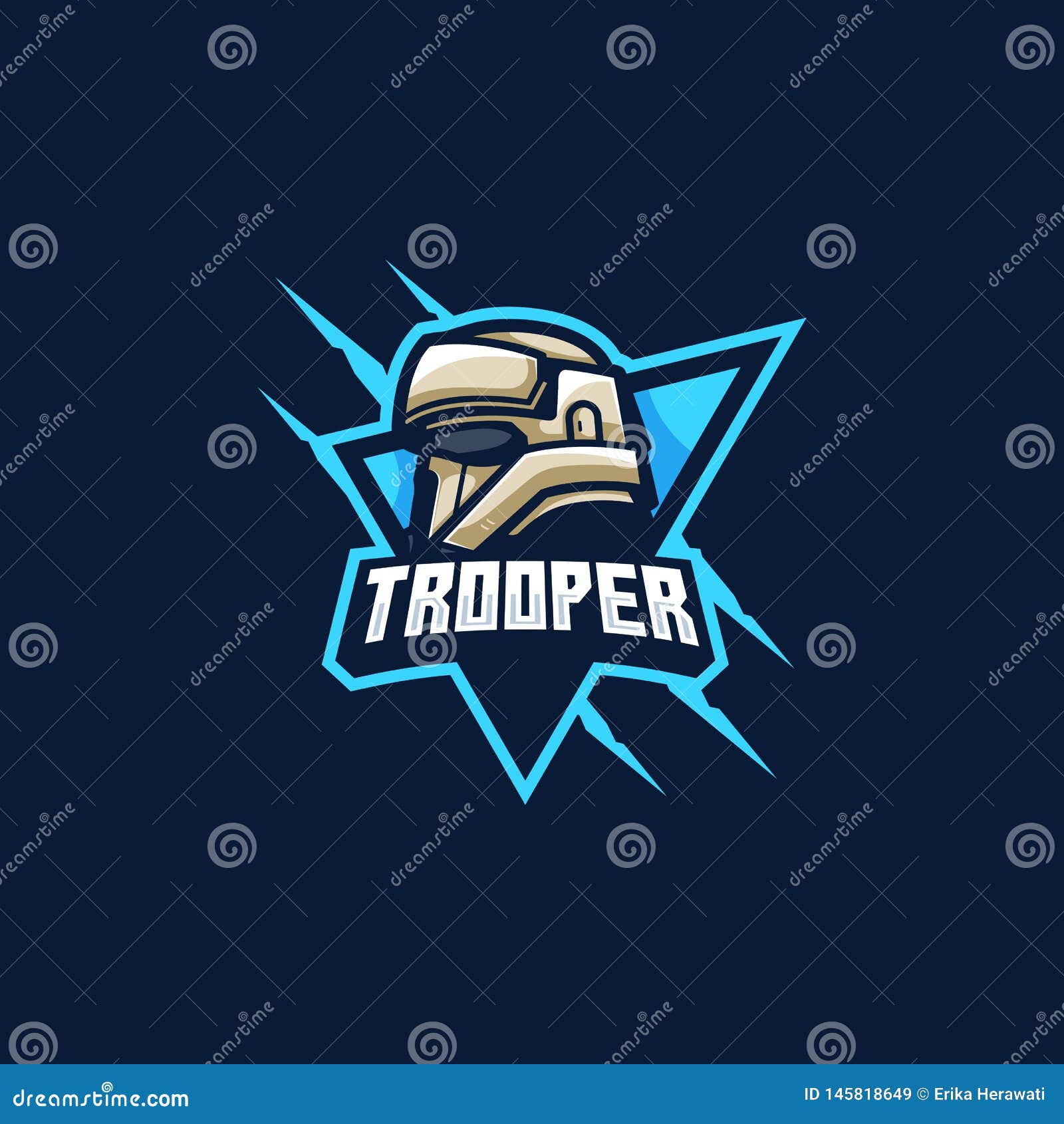 Trooper Mascot Games Illustration Vector Template Stock Vector ...