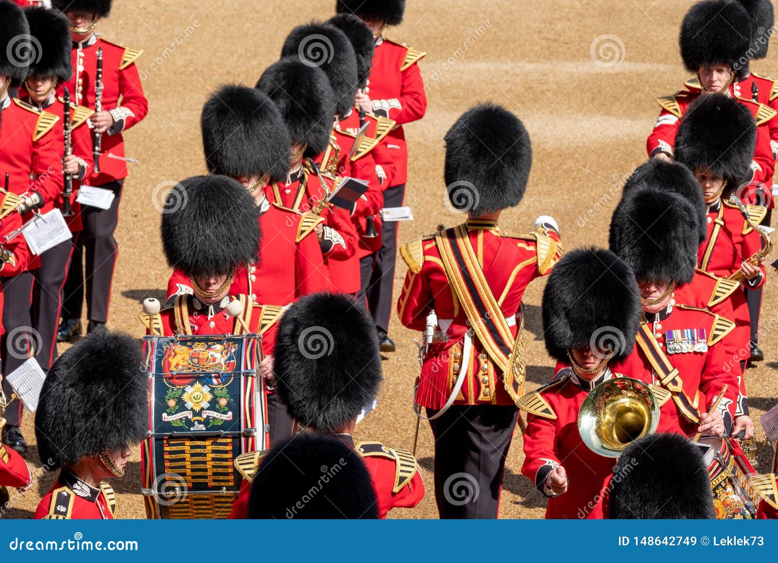 Trooping the Colour, Military Ceremony with Massed Bands at Horse ... Trooping the Colour, Military Ceremony with Massed Bands at Horse ...