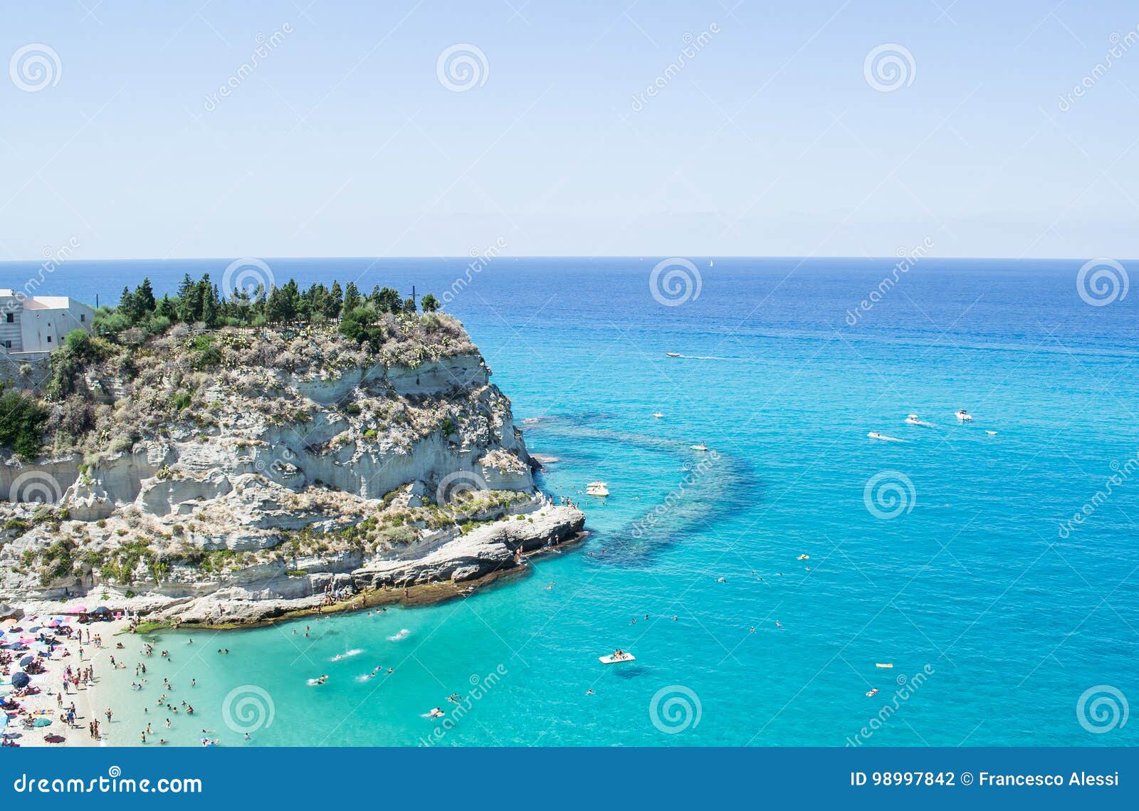 Tropea beach Calabria stock photo. Image of horizon, copy - 98997842