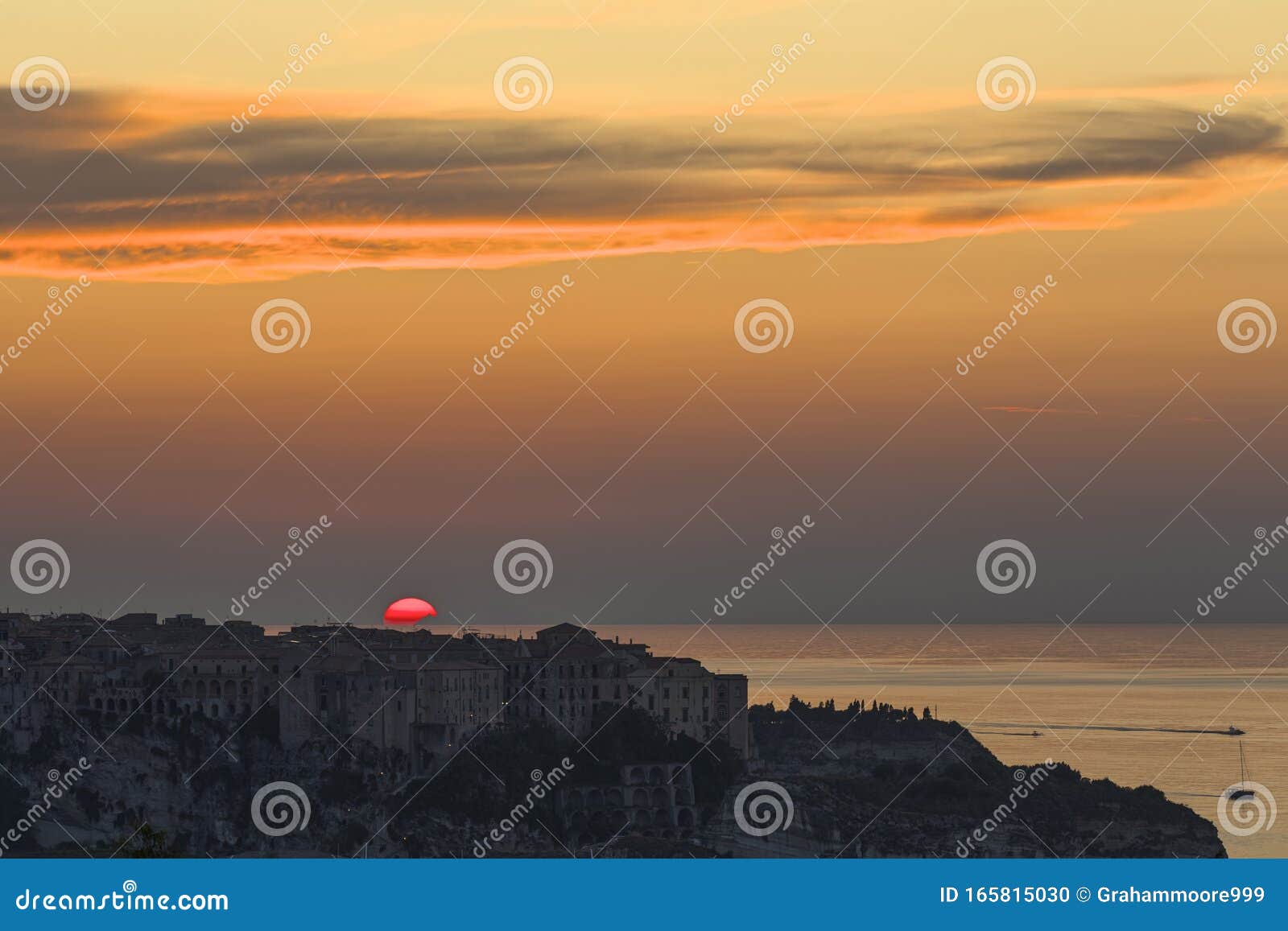 Tropea sunset stock photo. Image of mediterranean, holiday - 165815030