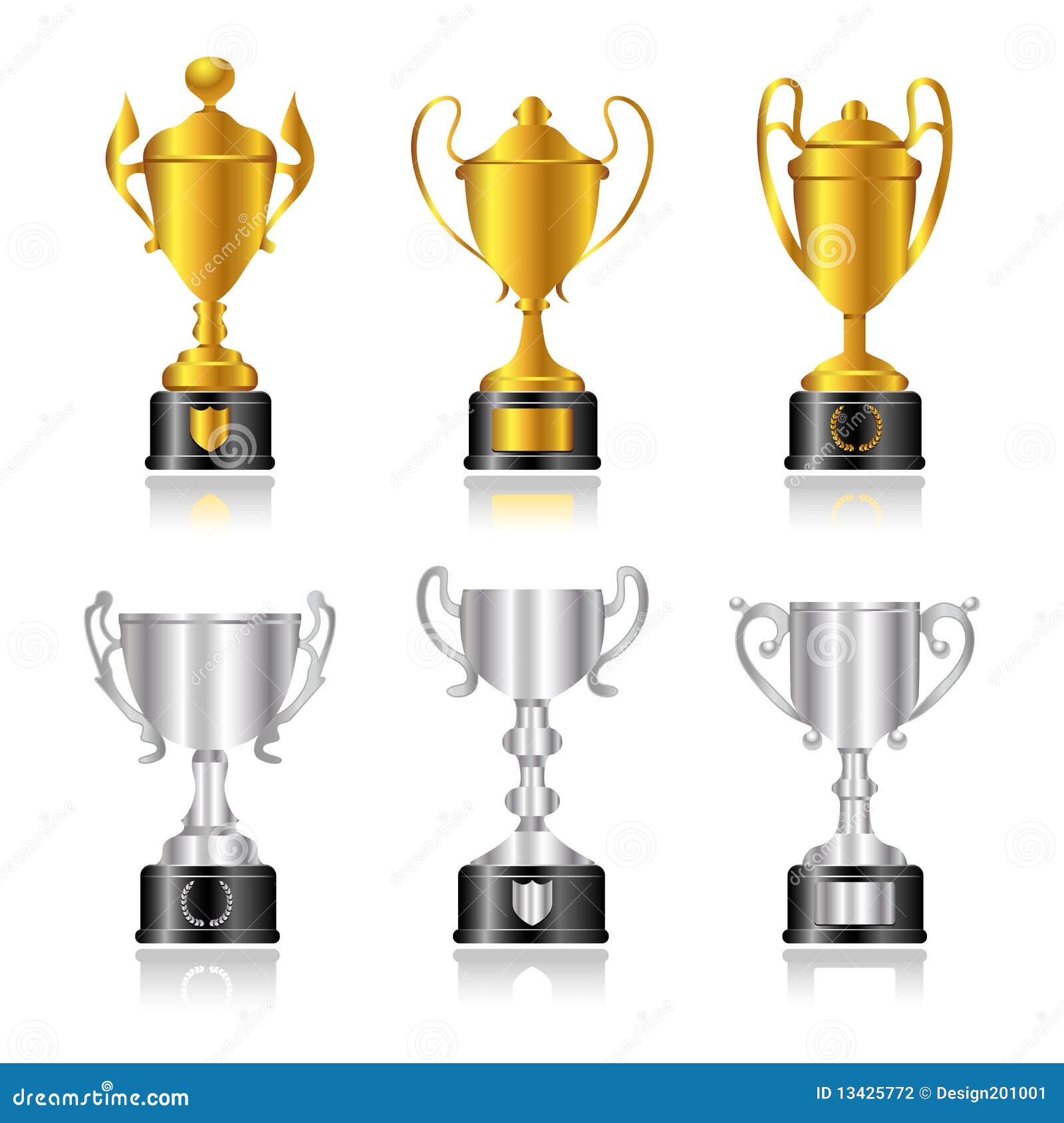 Trophies and Awards - Set 1 - Gold, Silver - Base Stock Vector ...