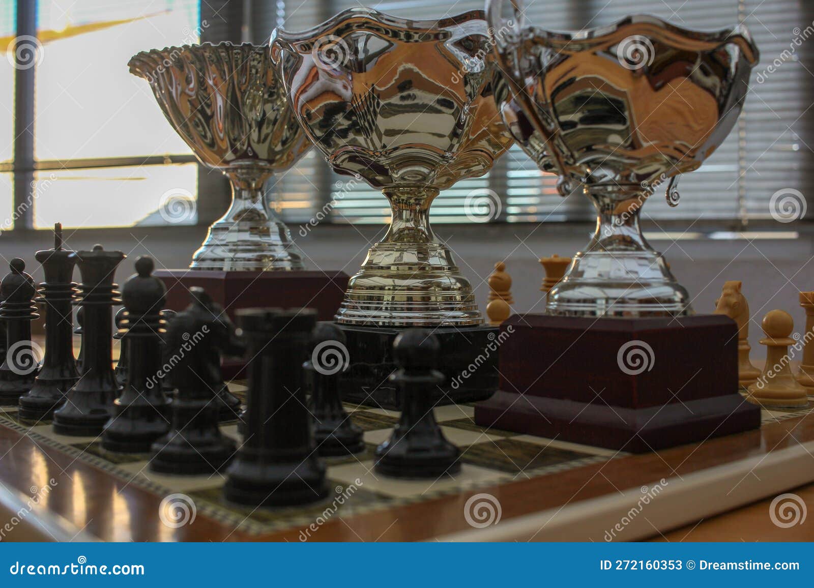 Trophies on the Chess Board for the Best Stock Image - Image of trophy ...