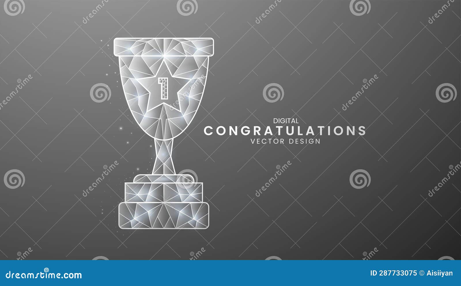 Trophies Number One and Star. Low Poly Style Vector Illustration Stock ...