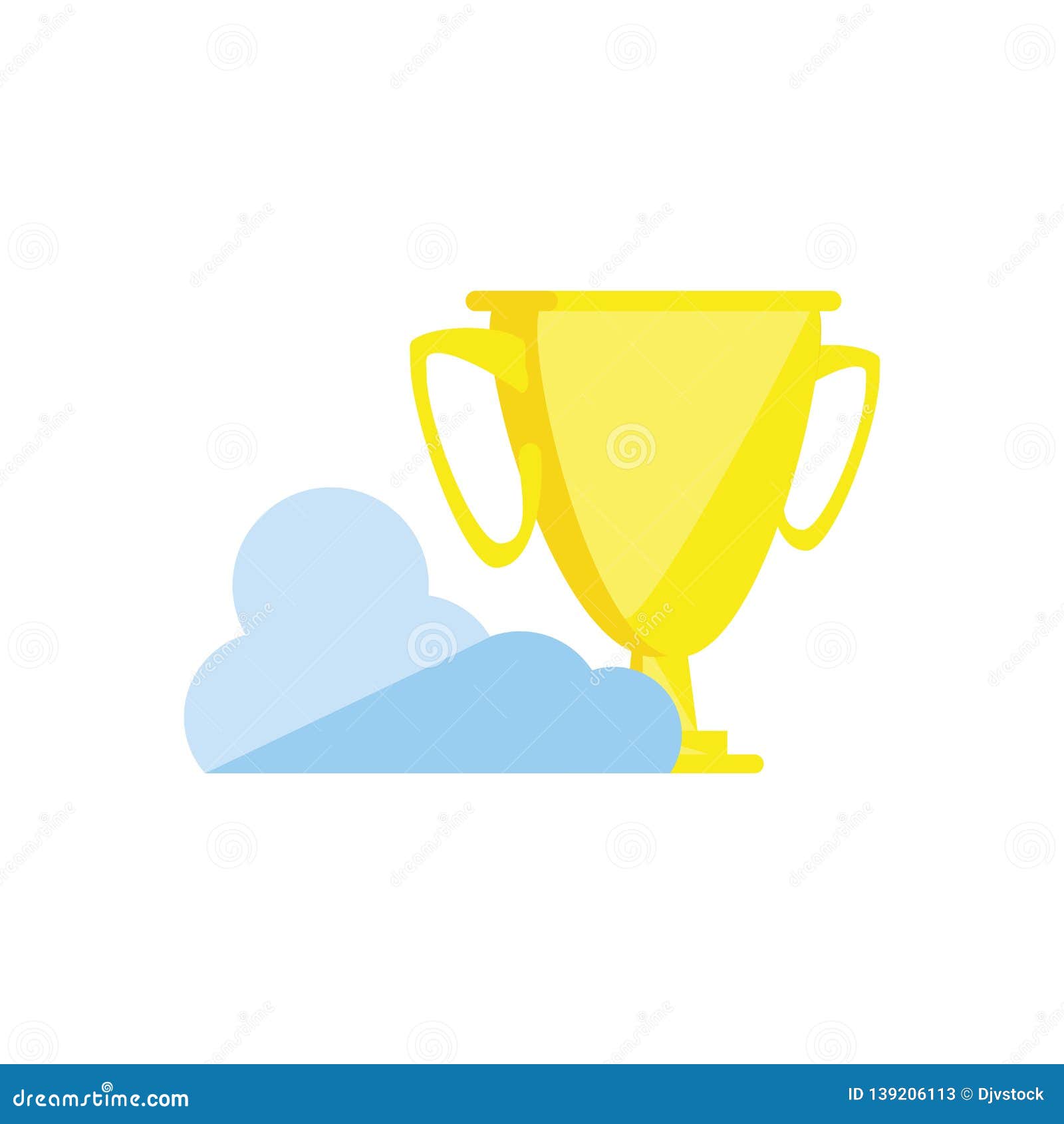 Trophy Award Cup with Cloud Stock Vector - Illustration of championship ...