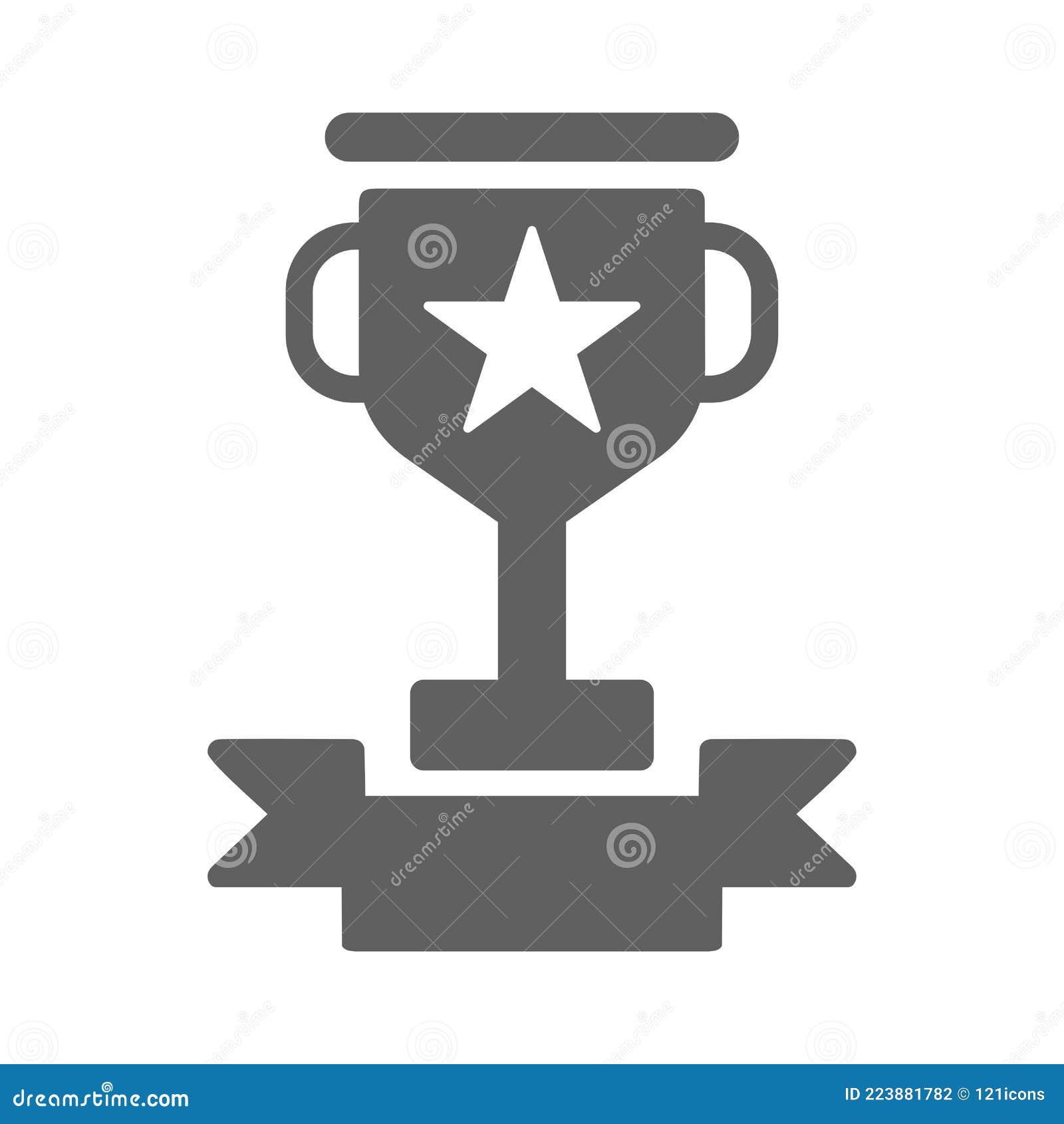 Trophy, Award Icon. Gray Vector Graphics Stock Vector - Illustration of ...