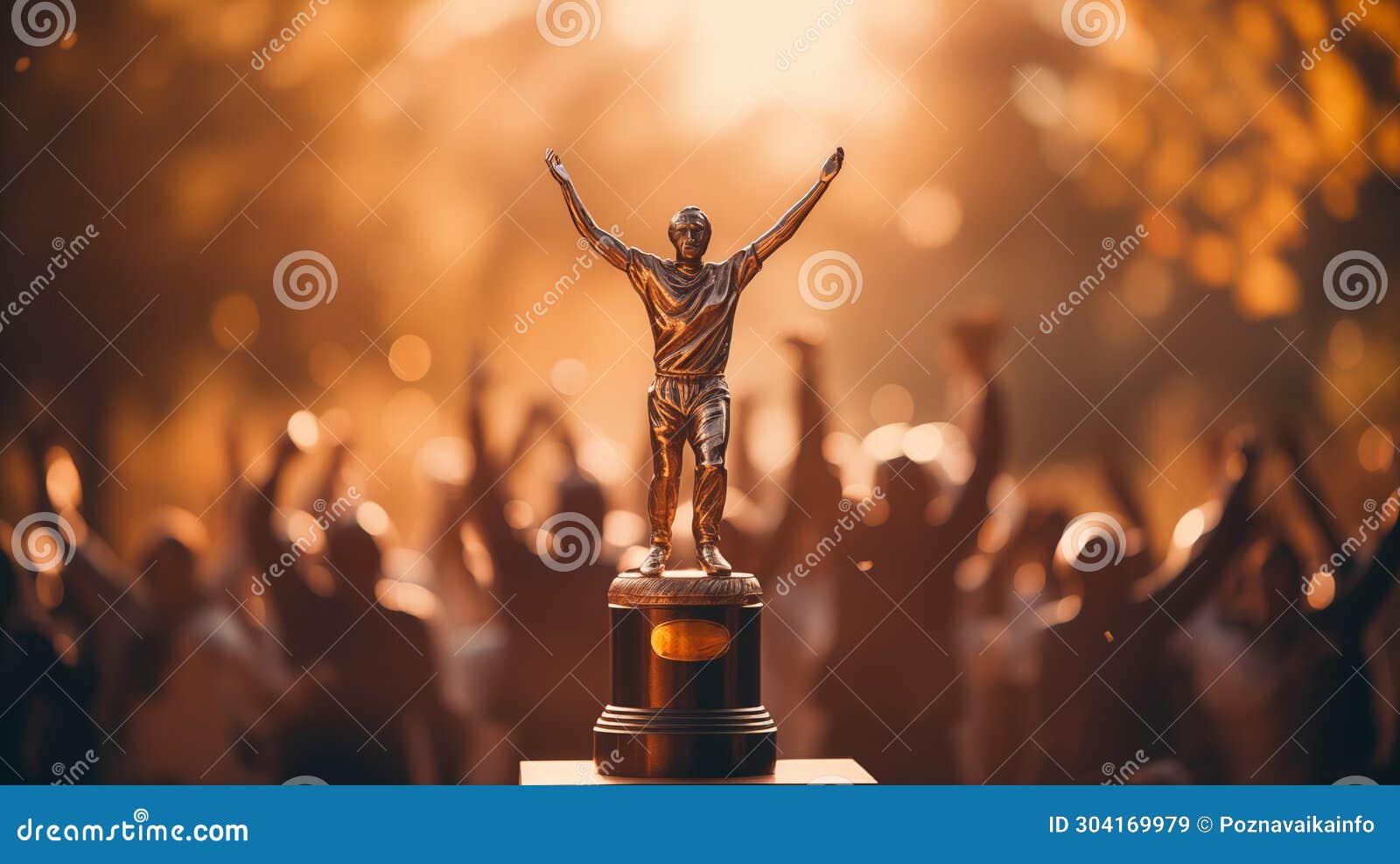 Trophy at Awards Ceremony. Banner with Place for Text Stock Image ...