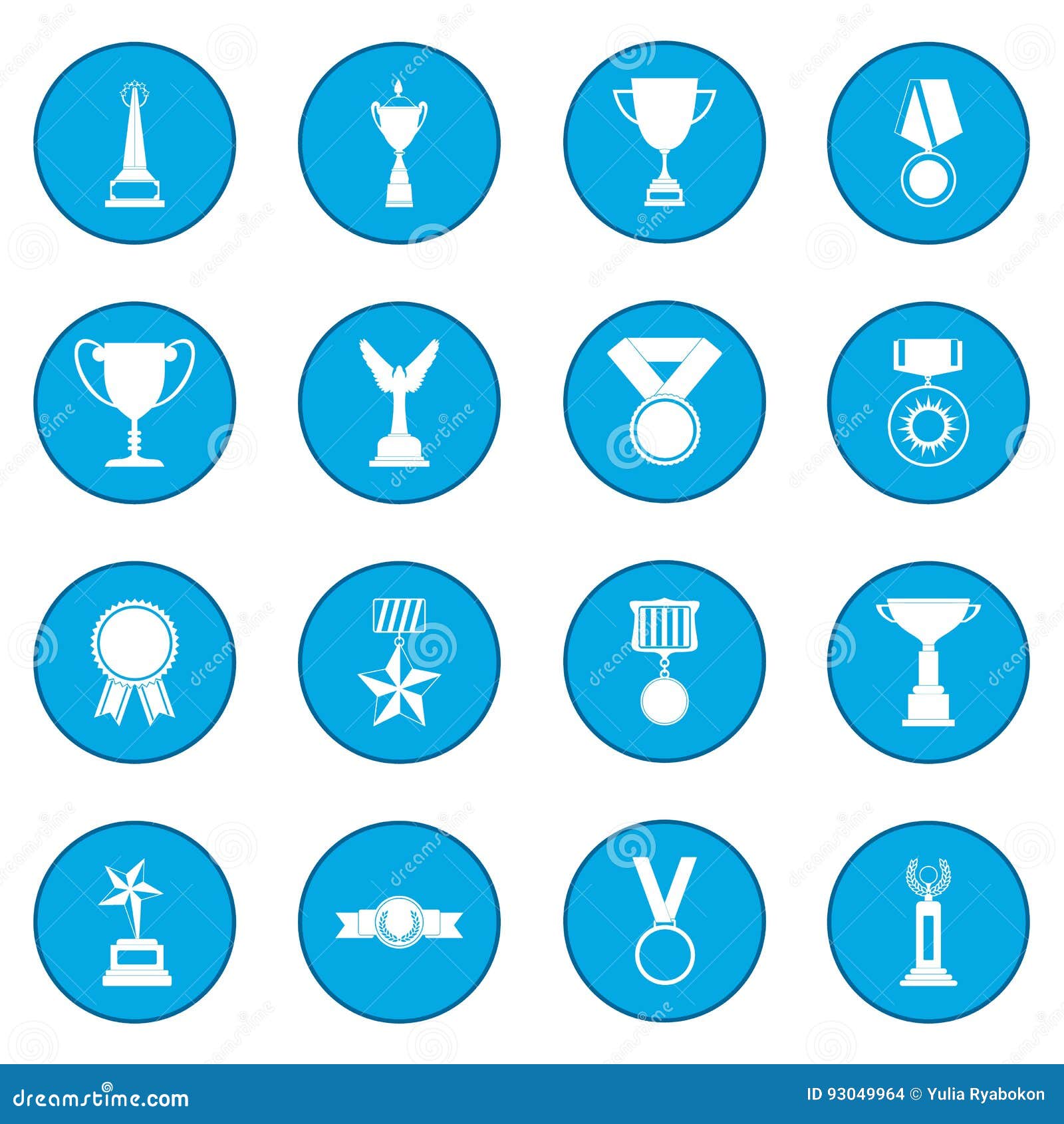 Trophy and Awards Icon Blue Stock Vector - Illustration of champion ...