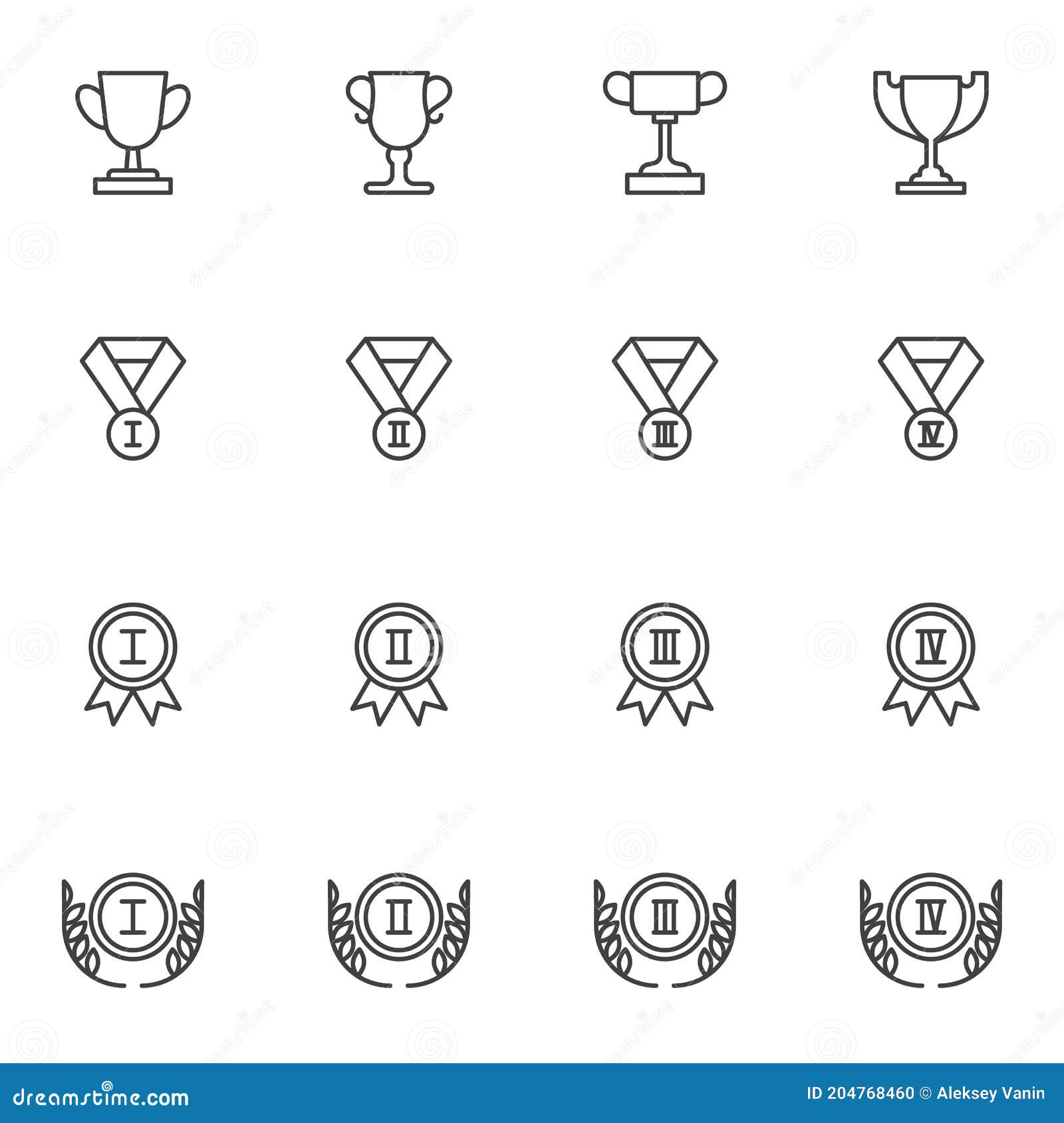 Awards Line Icons Collection Counting Summing Tabulating Calculating Enumerating Reckoning