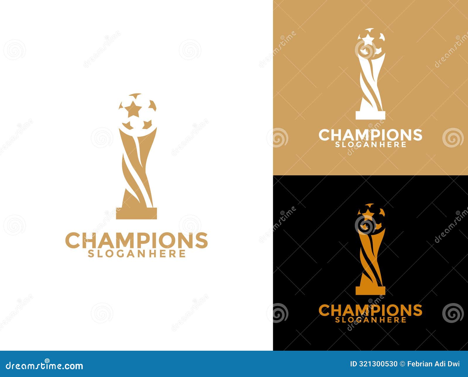 Trophy with Start Logo Icon Design Template Flat Vector Illustration ...