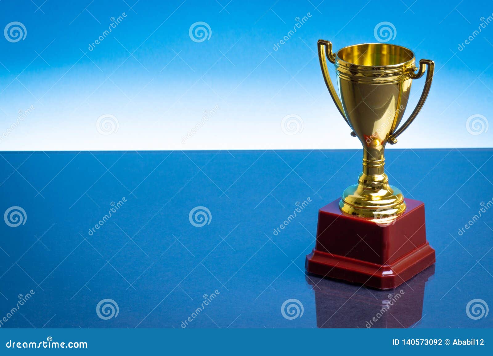 Trophy on the Blue Background Stock Photo - Image of illustrative ...