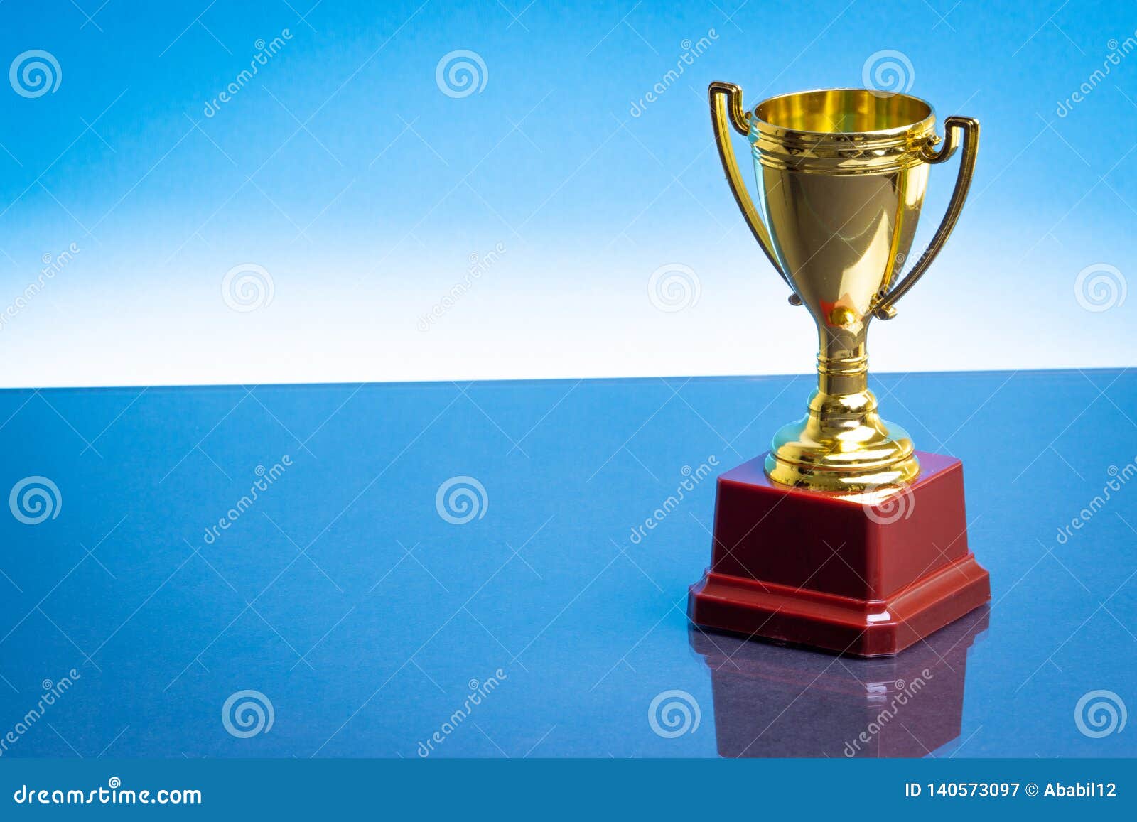 Trophy on the Blue Background Stock Image - Image of decoration ...
