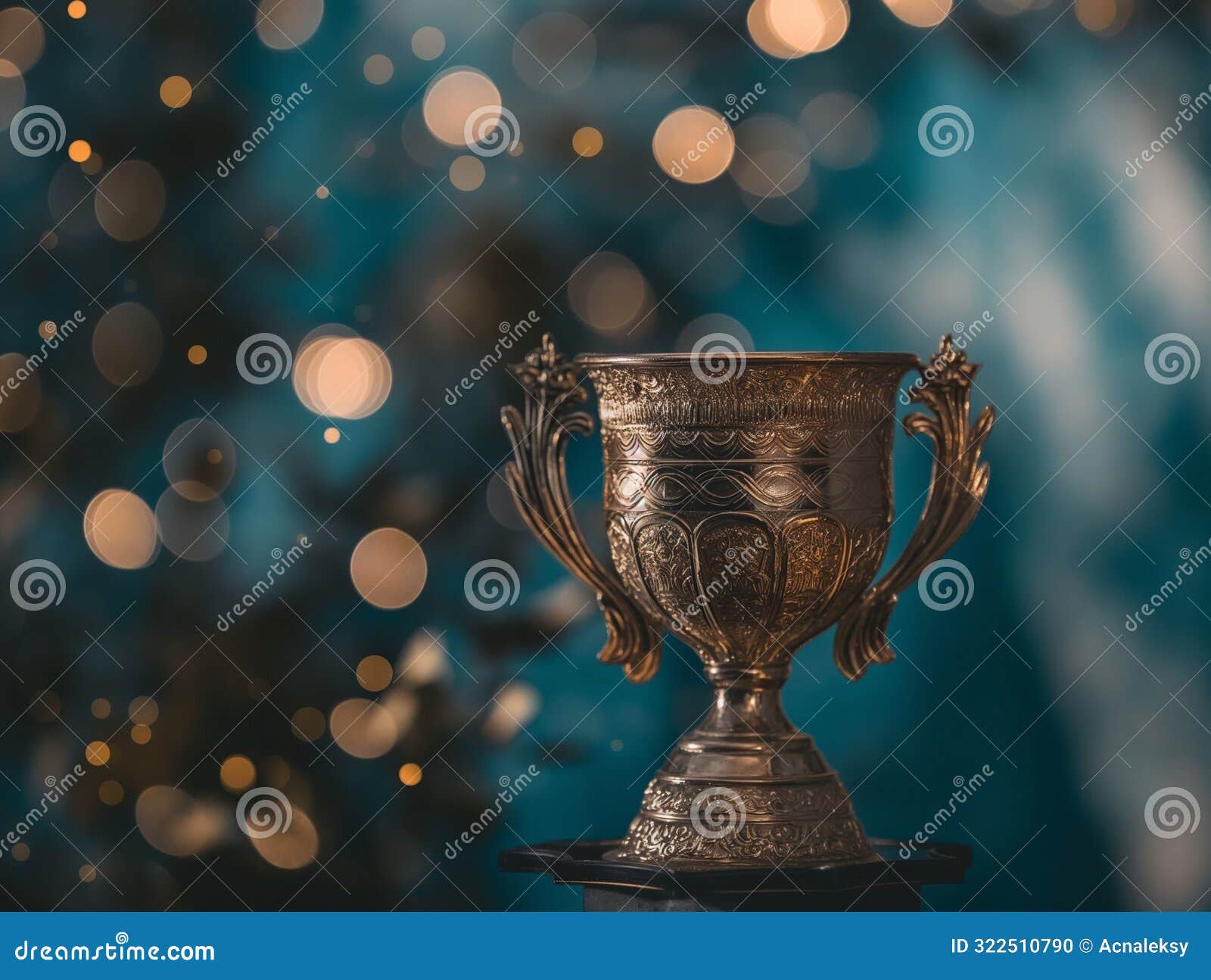 Trophy with a Blue Background and Sparkling Gold, Winning Symbol Stock ...