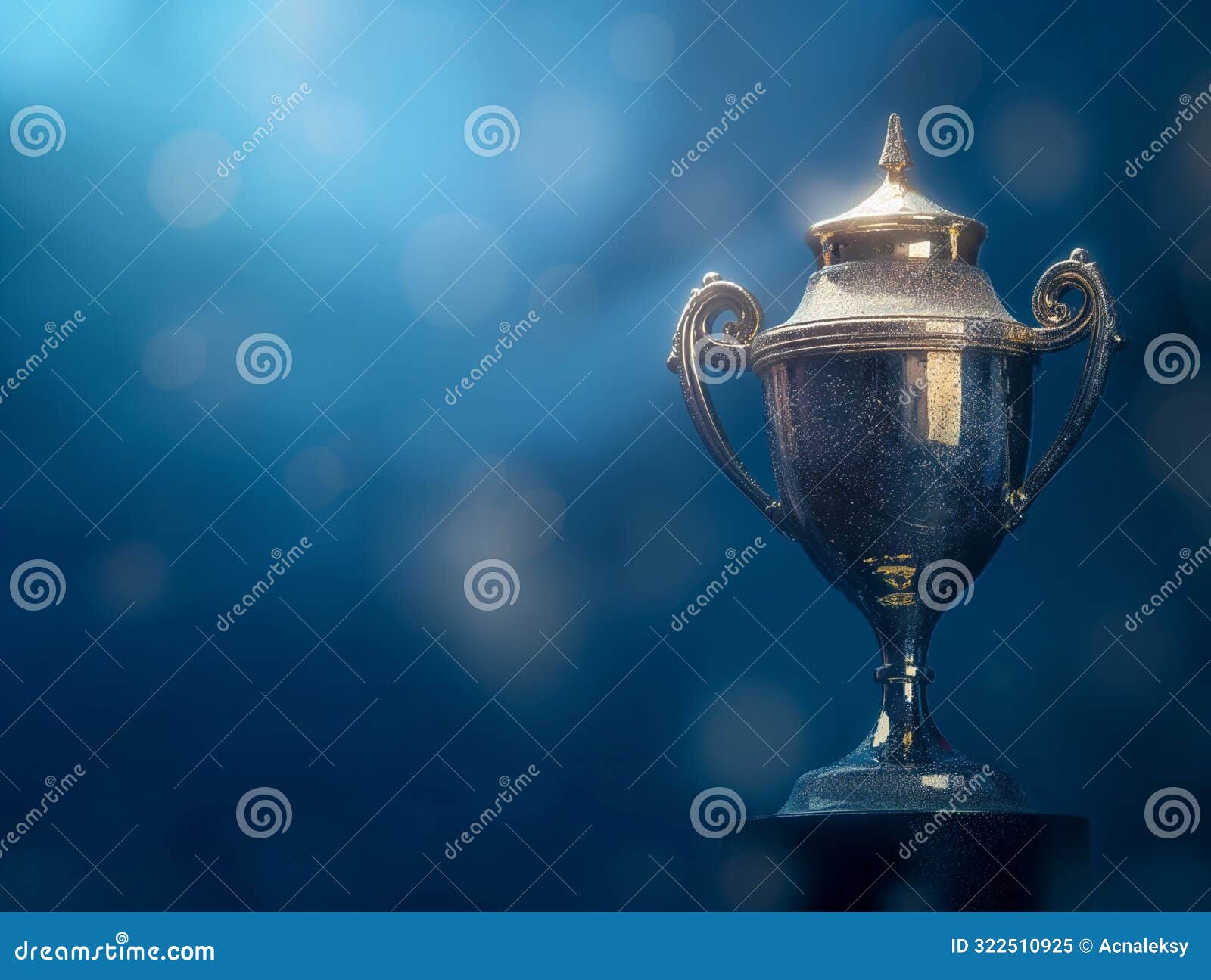 Trophy with a Blue Background and Sparkling Gold, Winning Symbol Stock ...