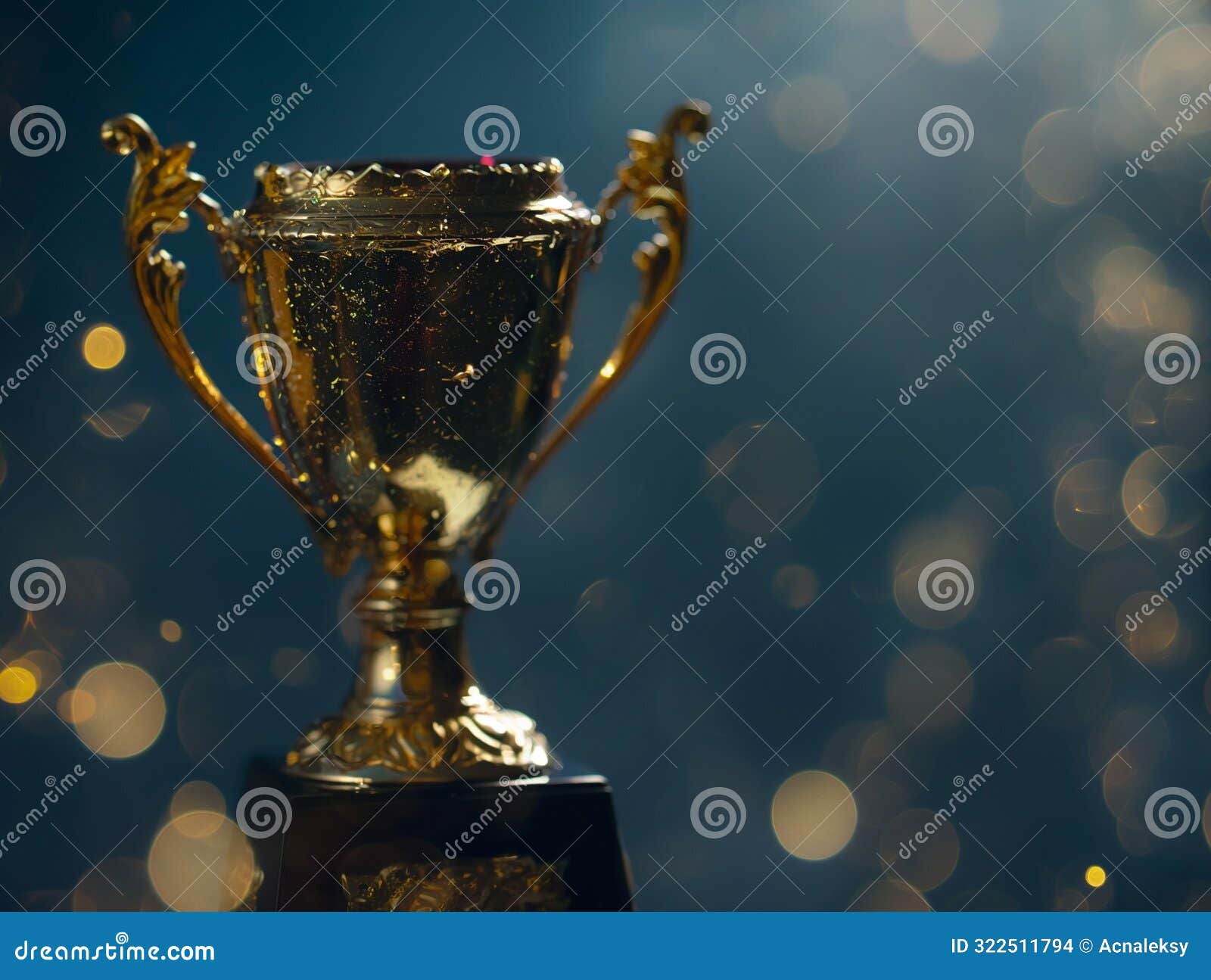 Trophy with a Blue Background and Sparkling Gold, Winning Symbol Stock ...