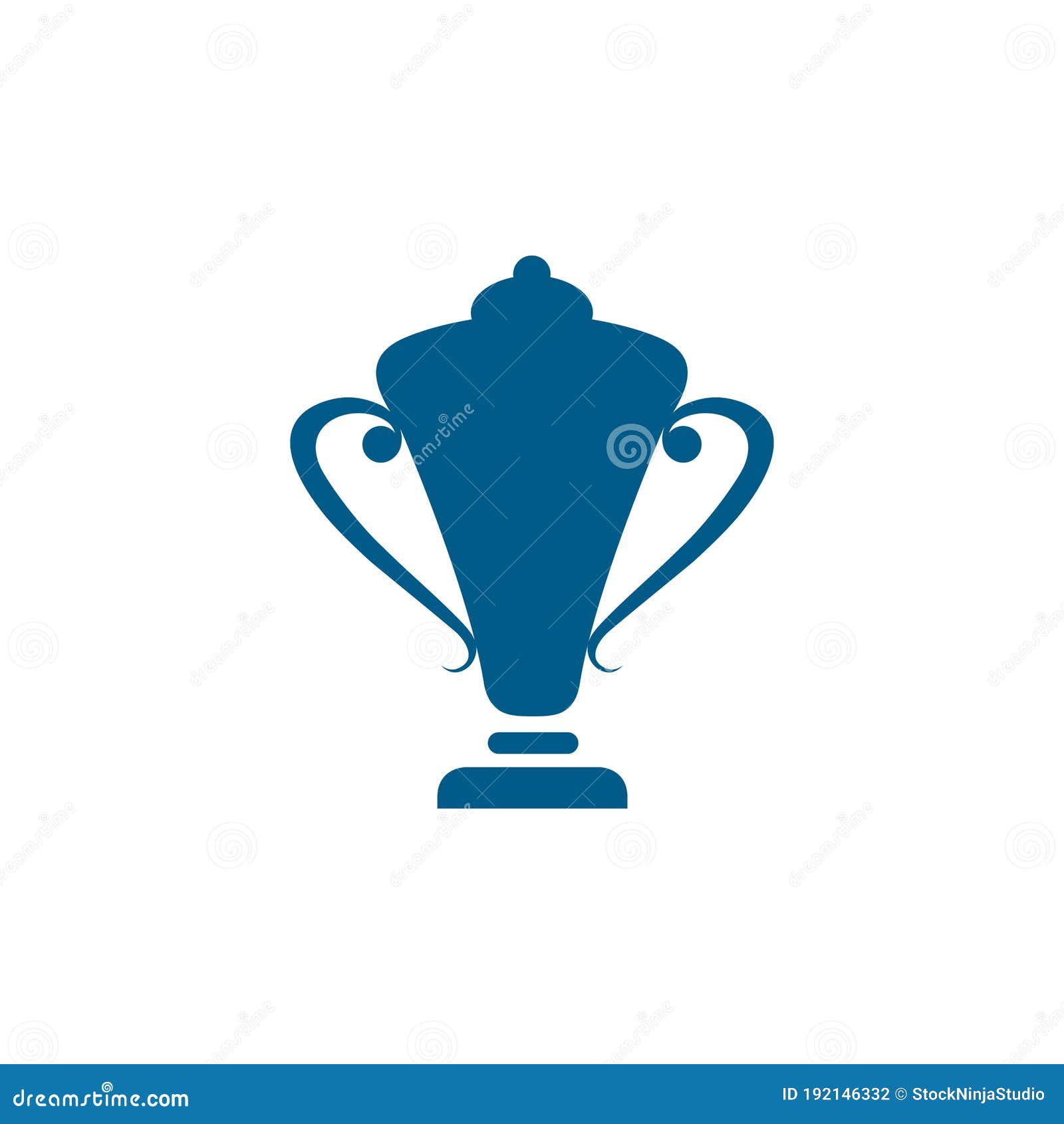 Trophy Blue Icon on White Background. Blue Flat Style Vector ...