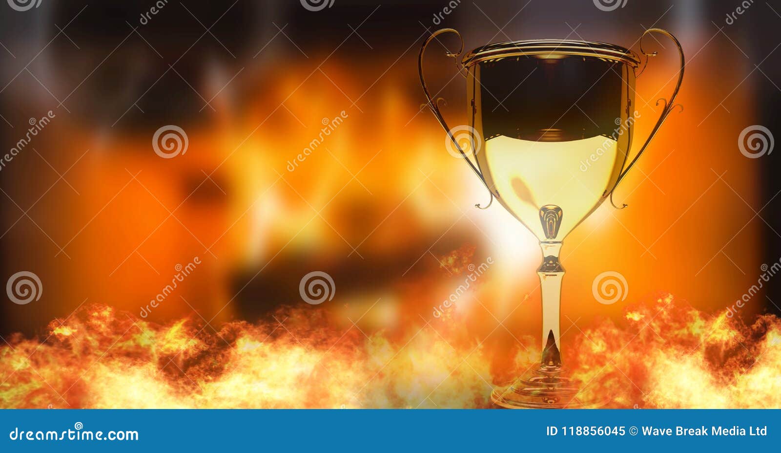 Trophy and burning fire stock illustration. Illustration of homey ...
