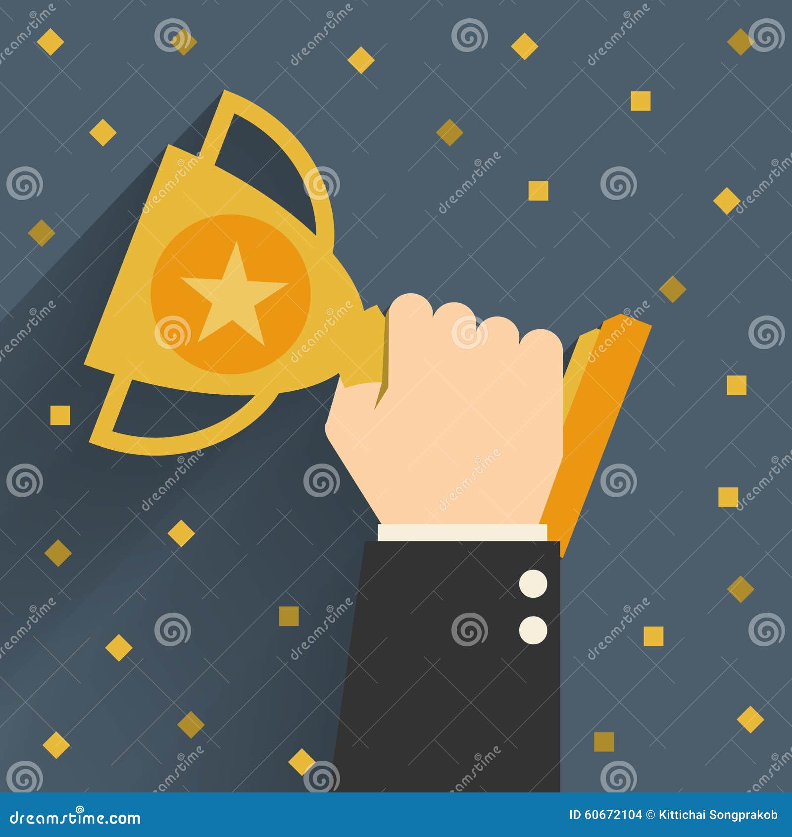 Trophy, Businessman Showing Success Stock Vector - Illustration of ...