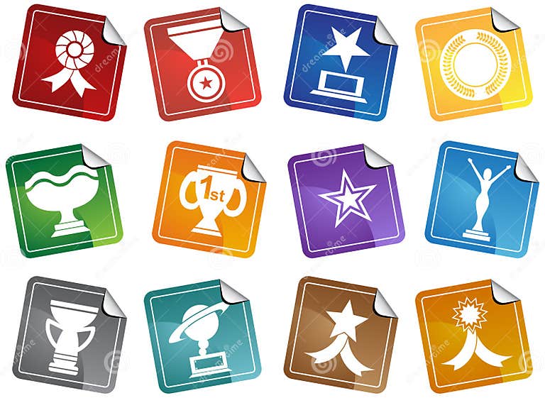 Trophy Buttons stock vector. Illustration of icon, style - 9488621