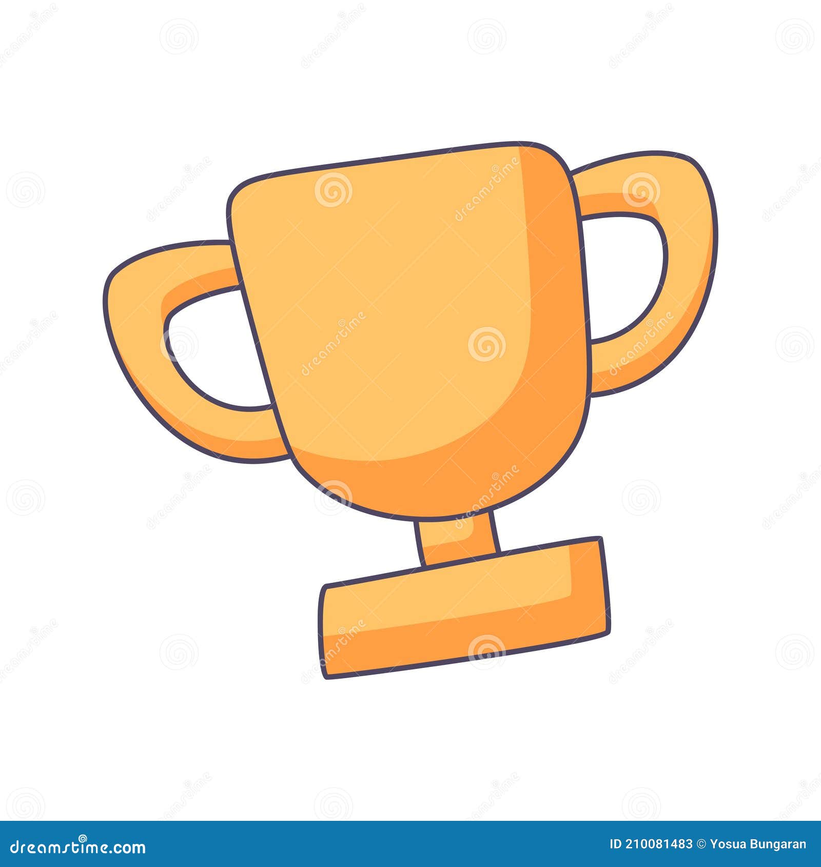 Trophy Cartoon Doodle Hand Drawn Concept Vector Kawaii Illustration ...