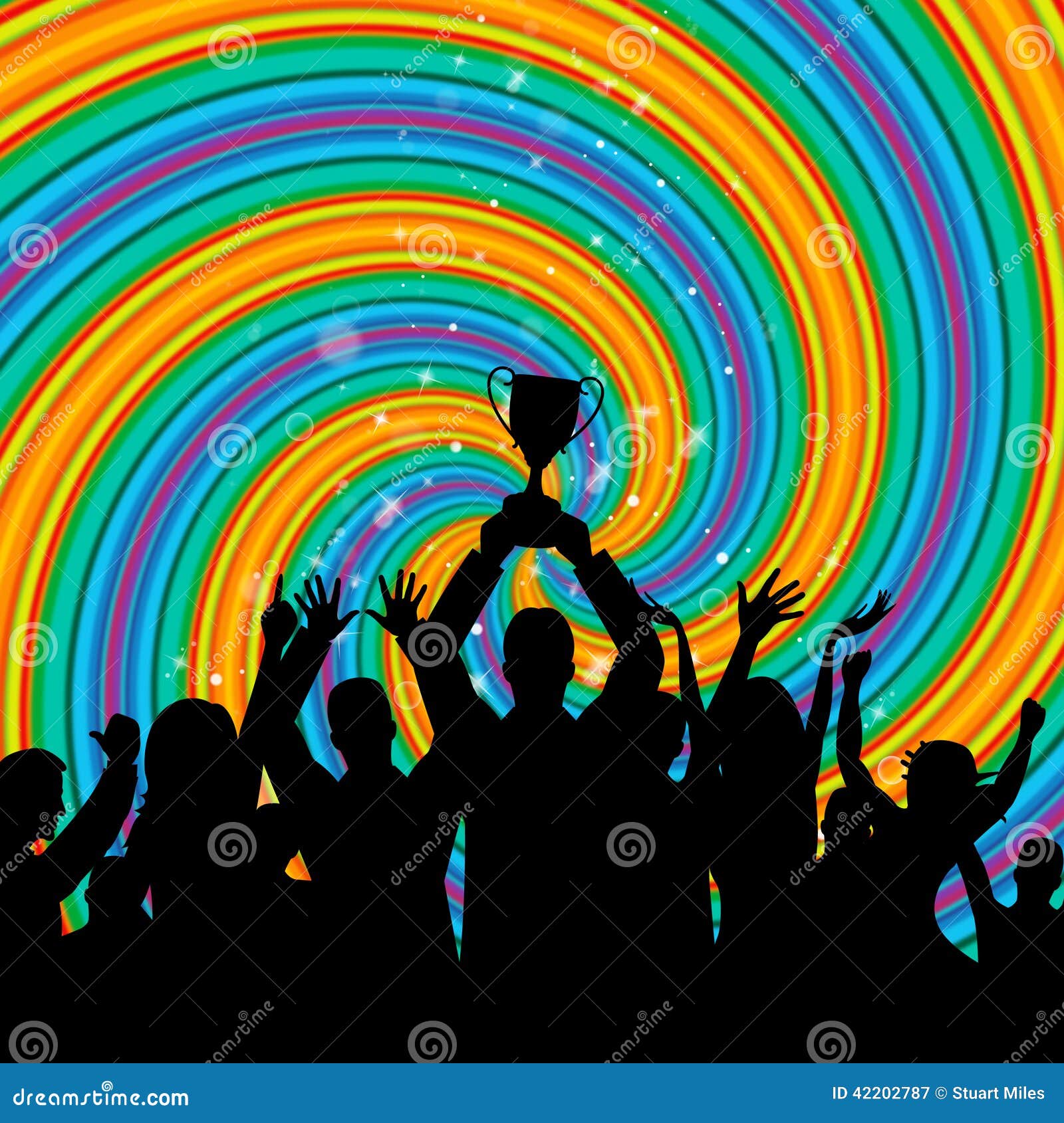 Trophy Celebrate Represents First Place and Awarding Stock Illustration ...