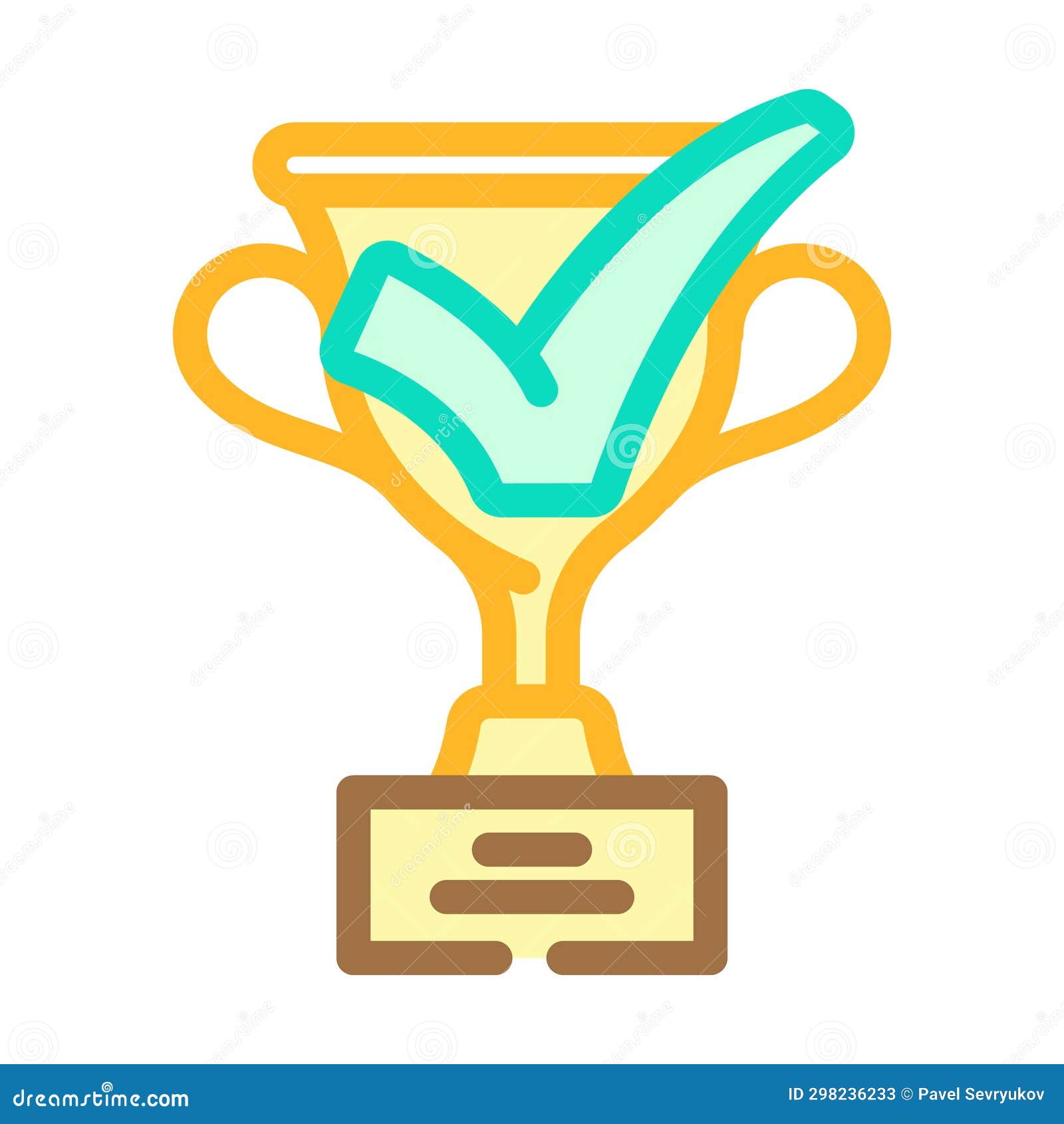 Trophy Check Mark Color Icon Vector Illustration Stock Vector ...