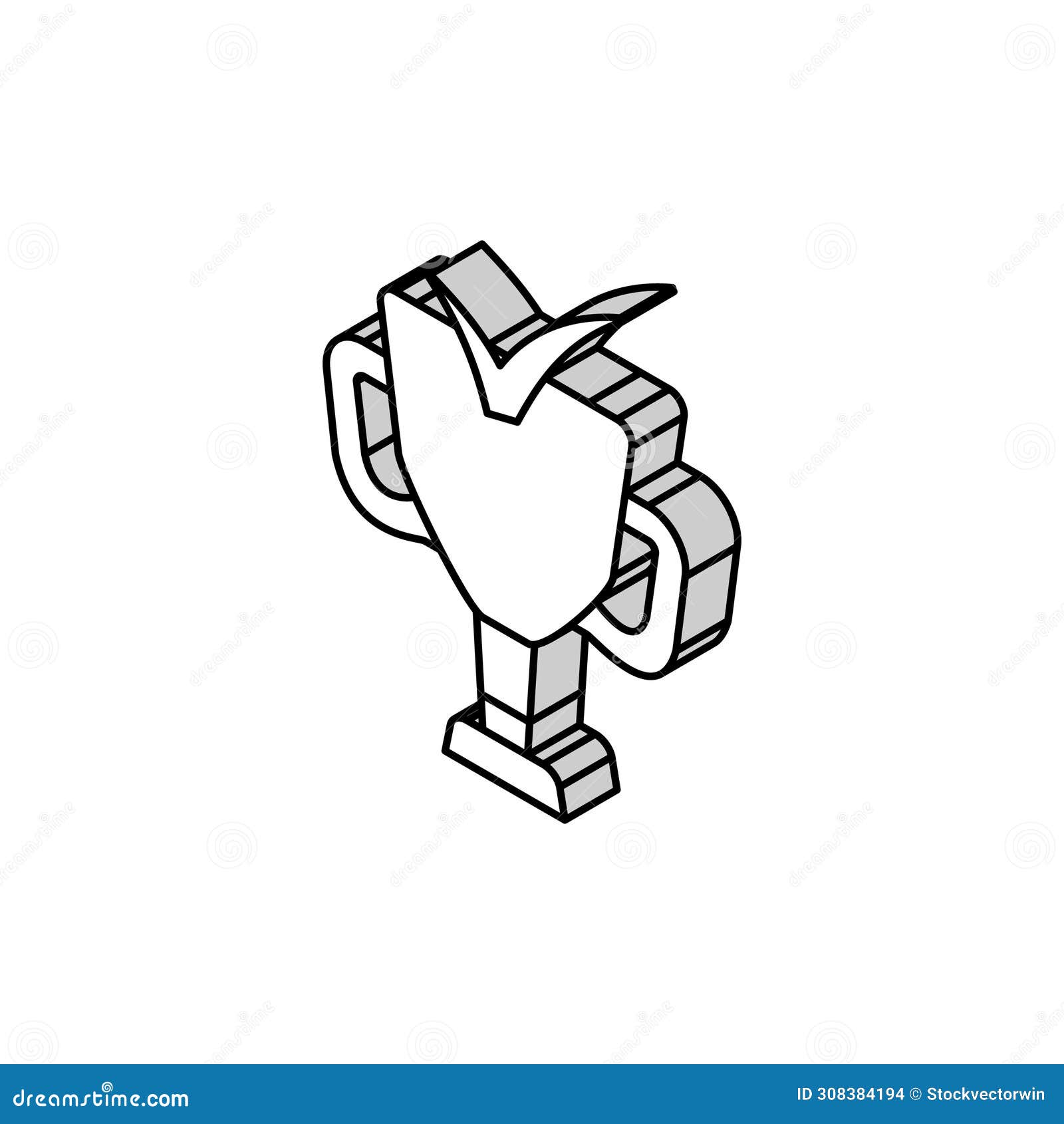 Trophy Check Mark Isometric Icon Vector Illustration Stock Illustration ...