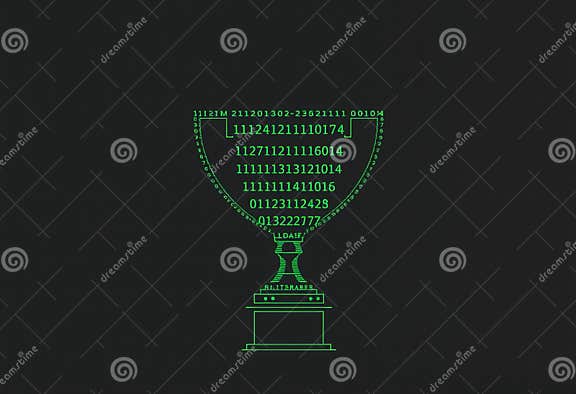 Trophy Code Construction Trophy Formed by Assembling Lif Ma Stock Photo ...
