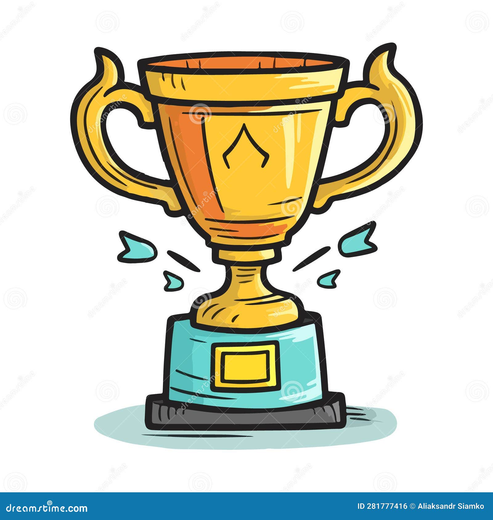 Trophy Color Doodle, Vector Illustration Stock Vector - Illustration of ...
