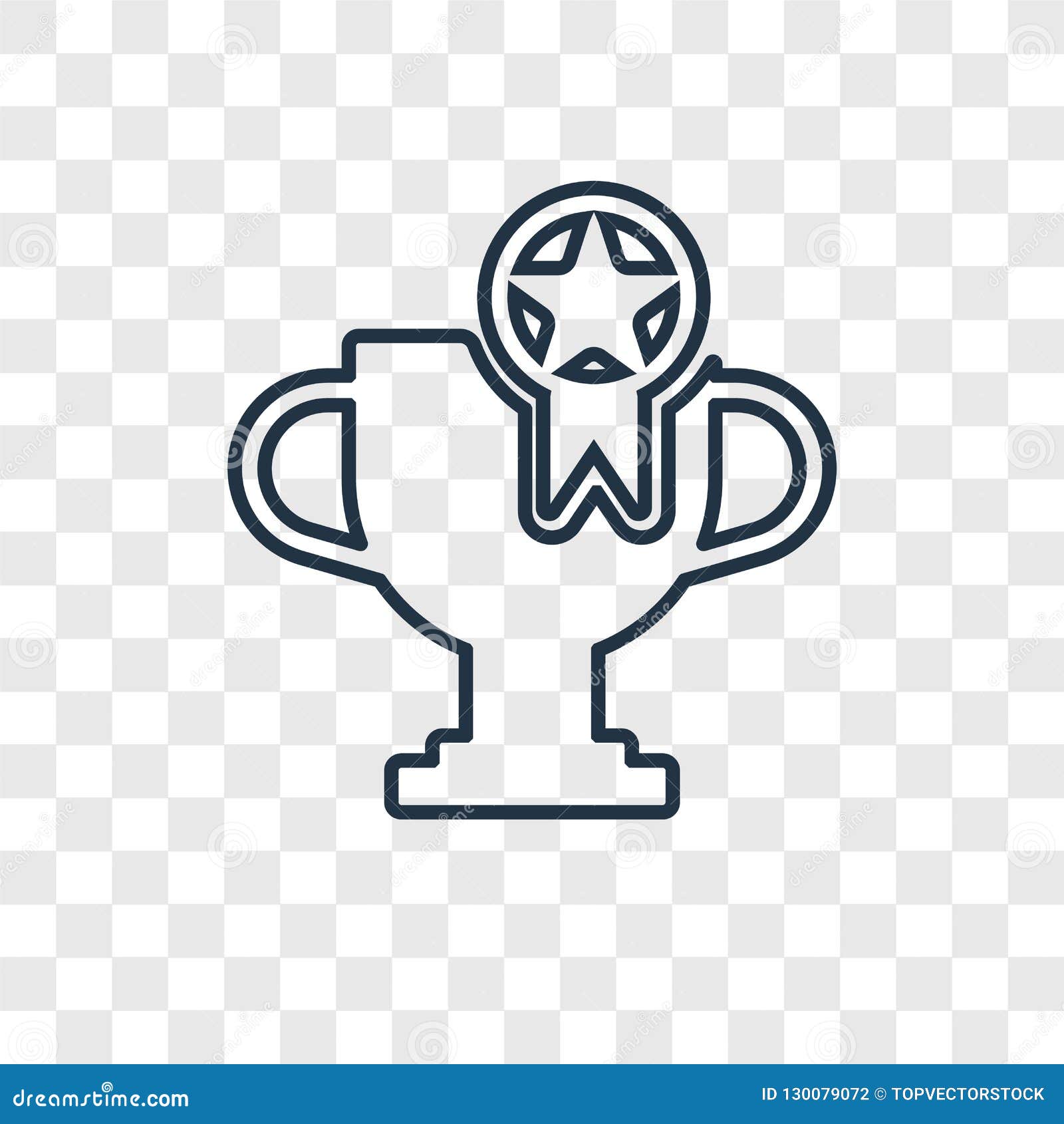 Trophy Concept Vector Linear Icon Isolated on Transparent Background ...