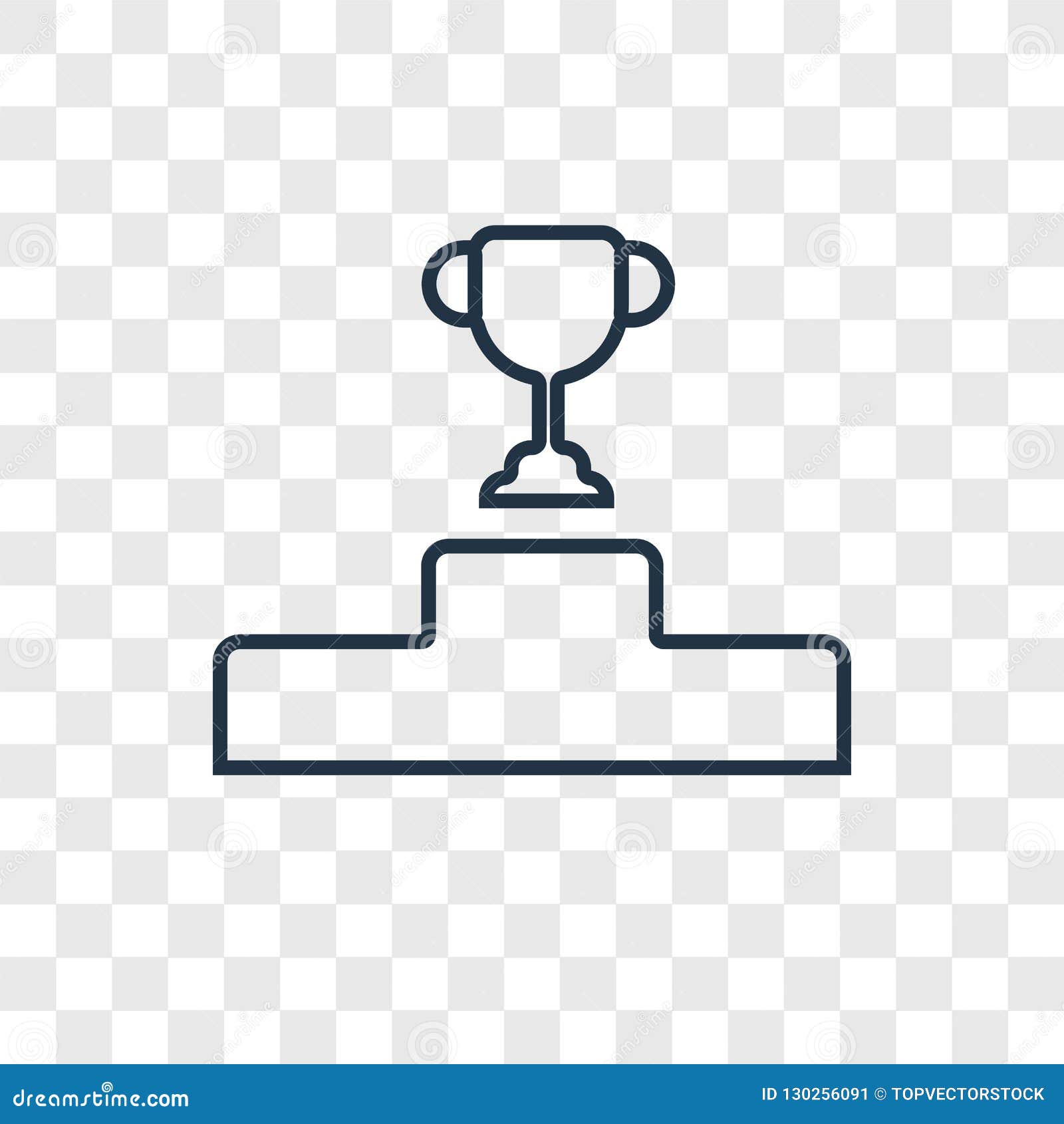 Trophy Concept Vector Linear Icon Isolated on Transparent Background ...