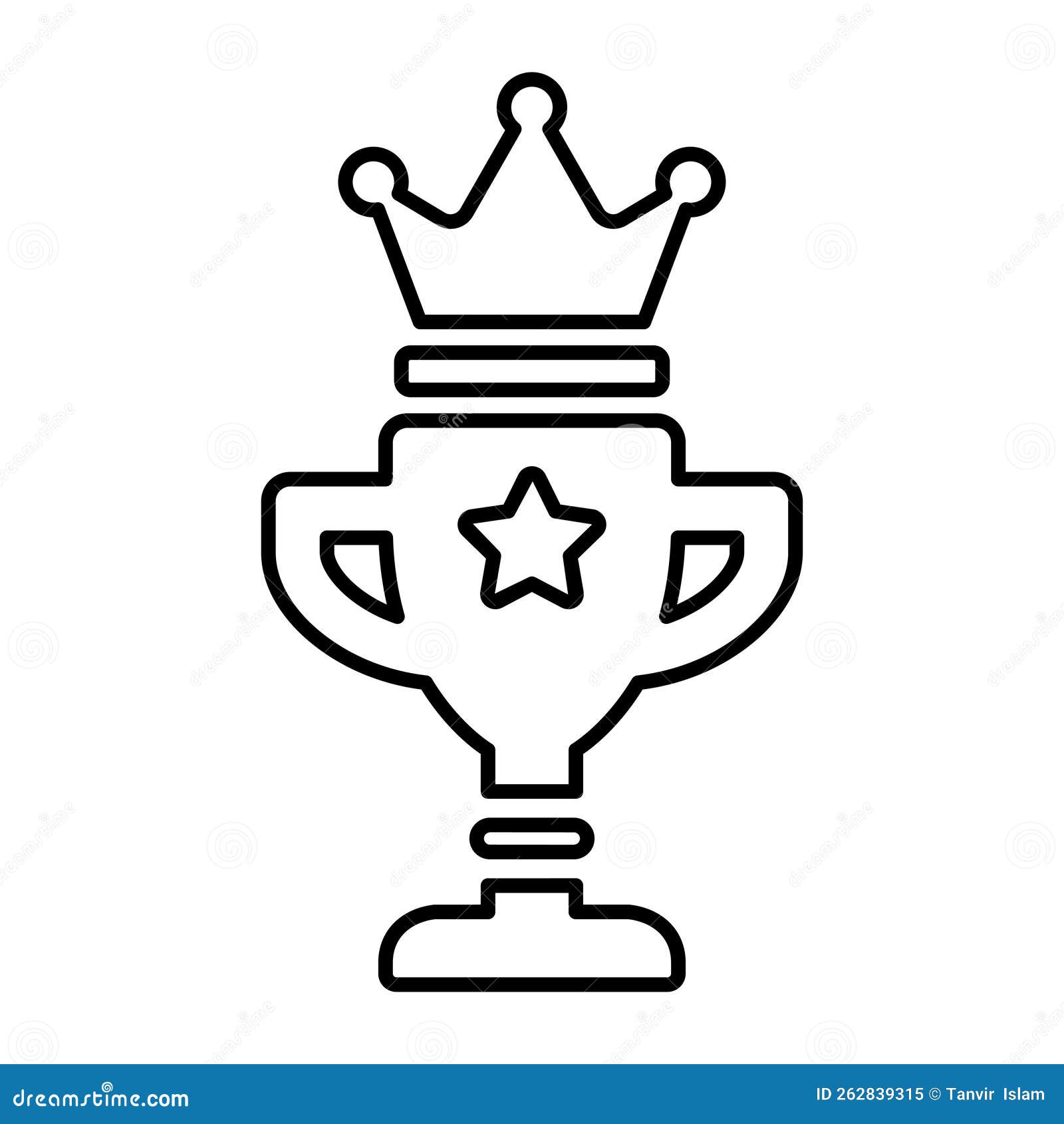 Trophy Crown Icon in Line Style Stock Vector - Illustration of star ...