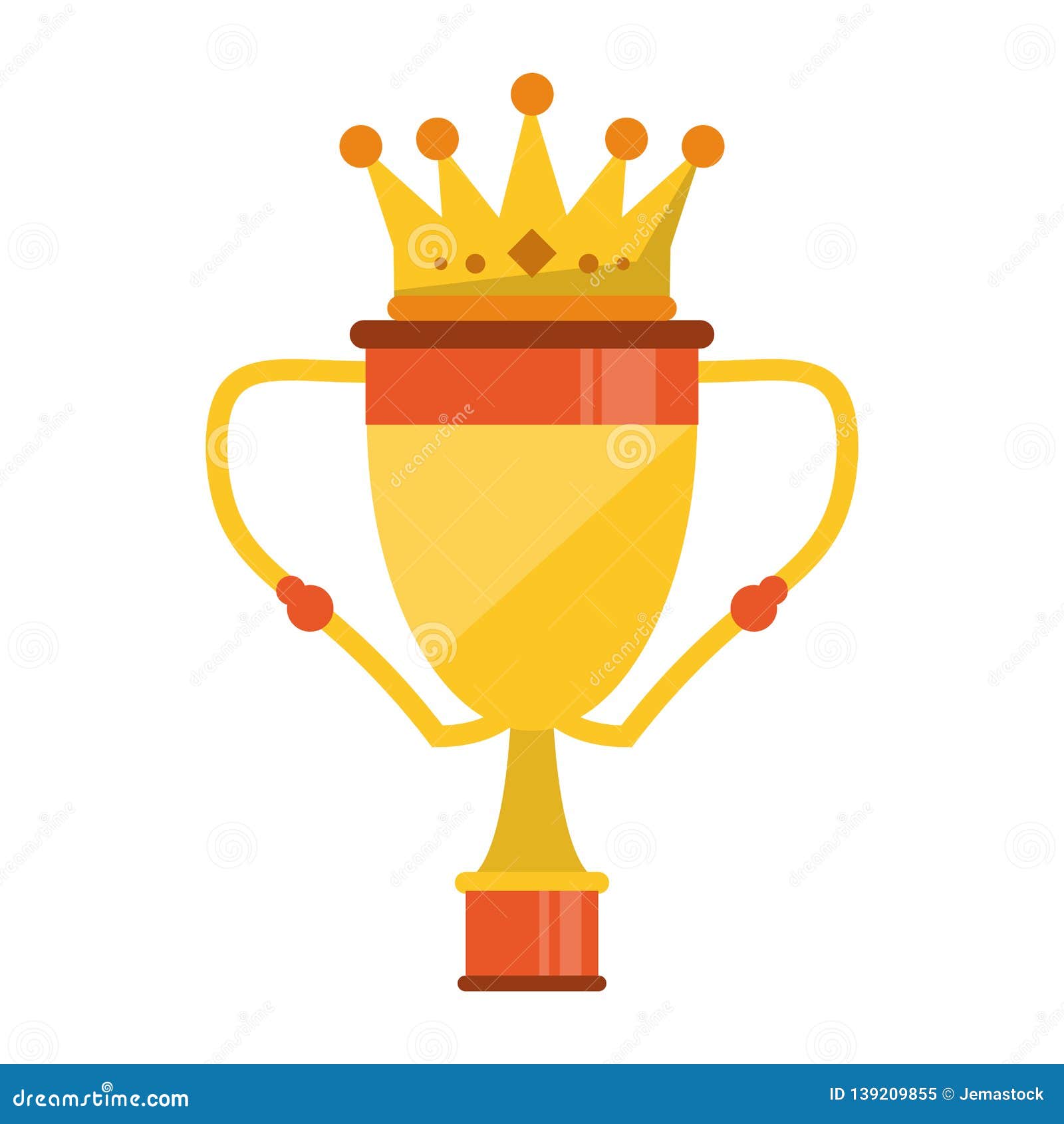 Trophy cup with crown stock vector. Illustration of competitive - 139209855